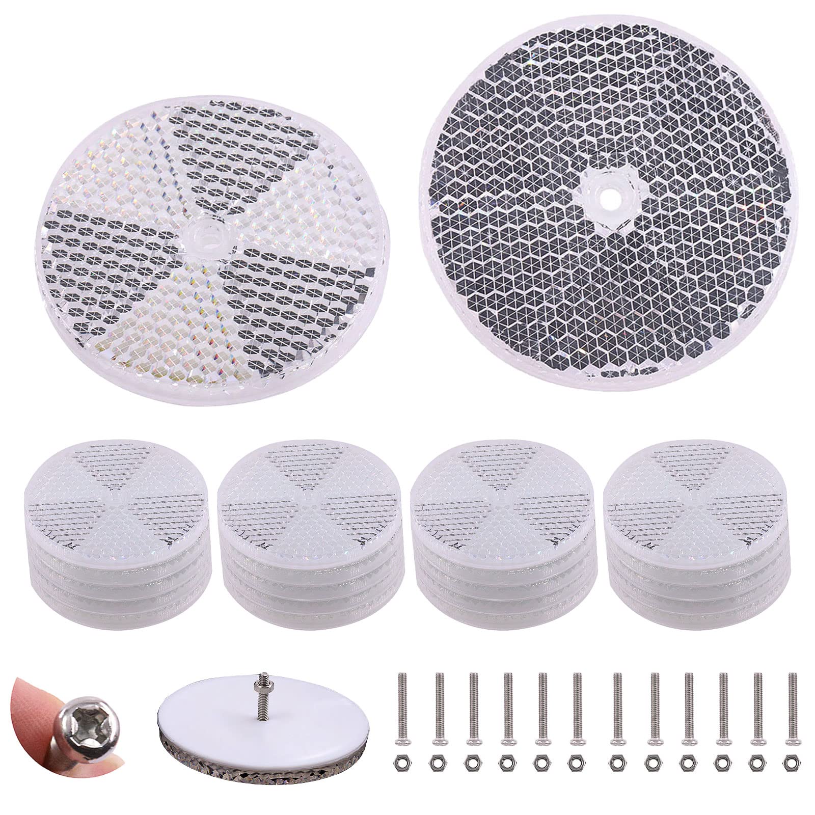 Amazon.com: Swpeet 36Pcs White Round Front Reflector Driveway Trailer ...