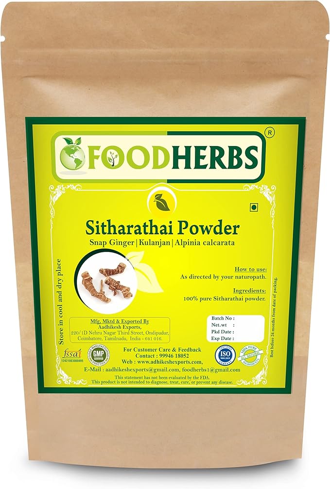 Foodherbs Kulanjan/Sitharathai/Alpinia Galanga Powder (200 Gm/0.44 Lbs ...
