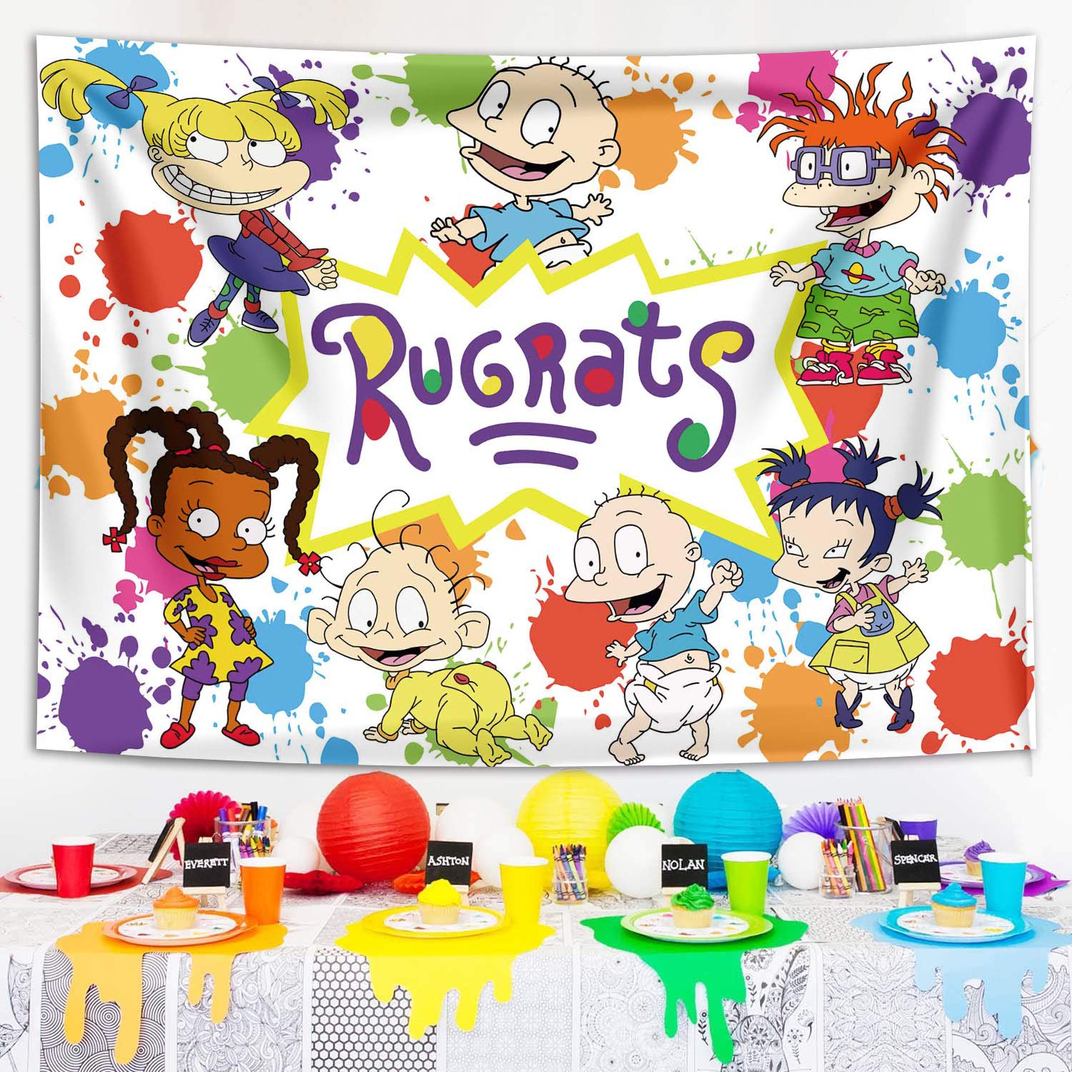 Rugrats Go Wild Photography Backdrop Cartoon Graffiti Happy Birthday ...