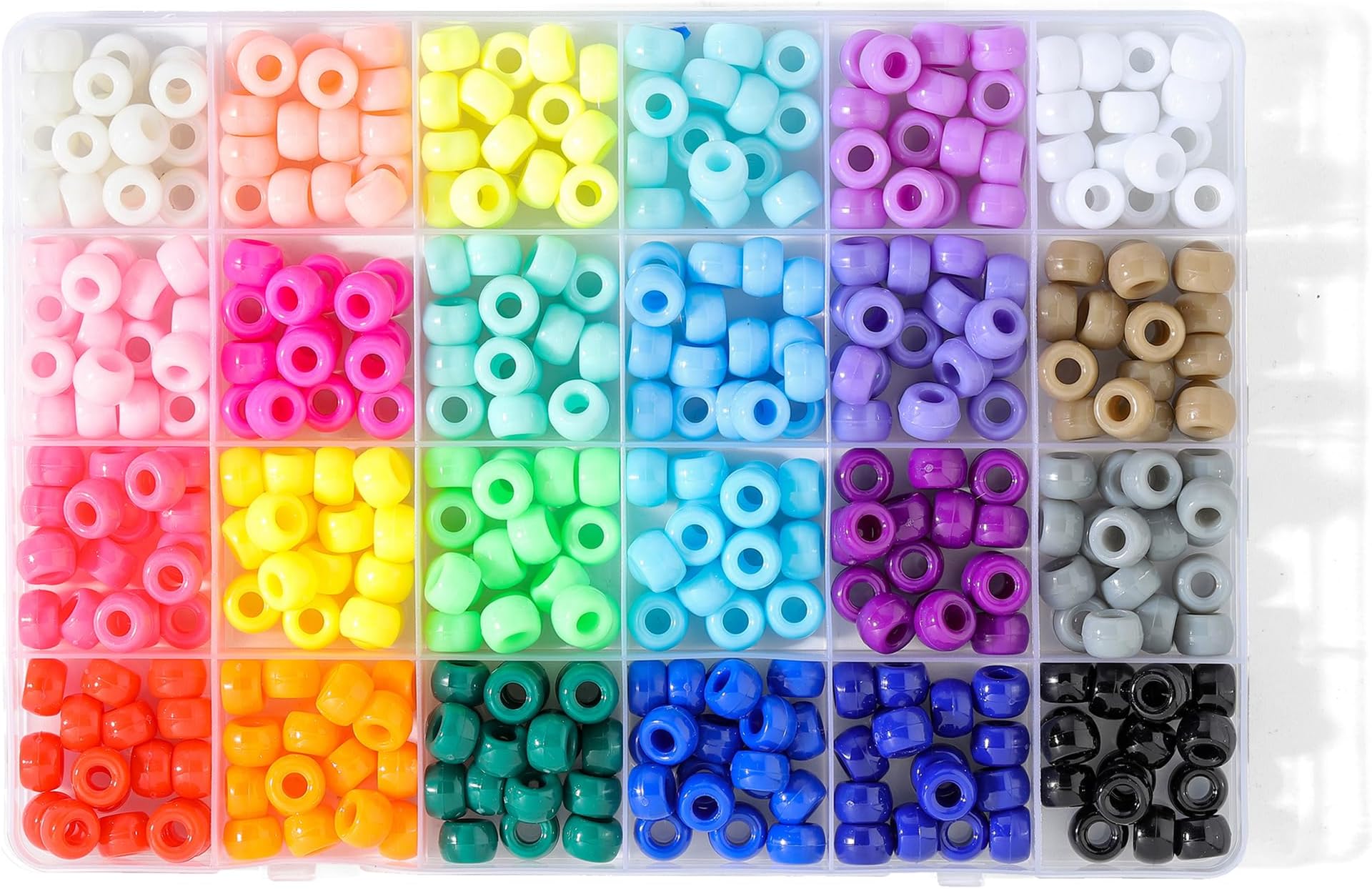Amazon.com: Pony Beads, 3,300 pcs 9mm Pony Beads Set in 23 Colors with ...