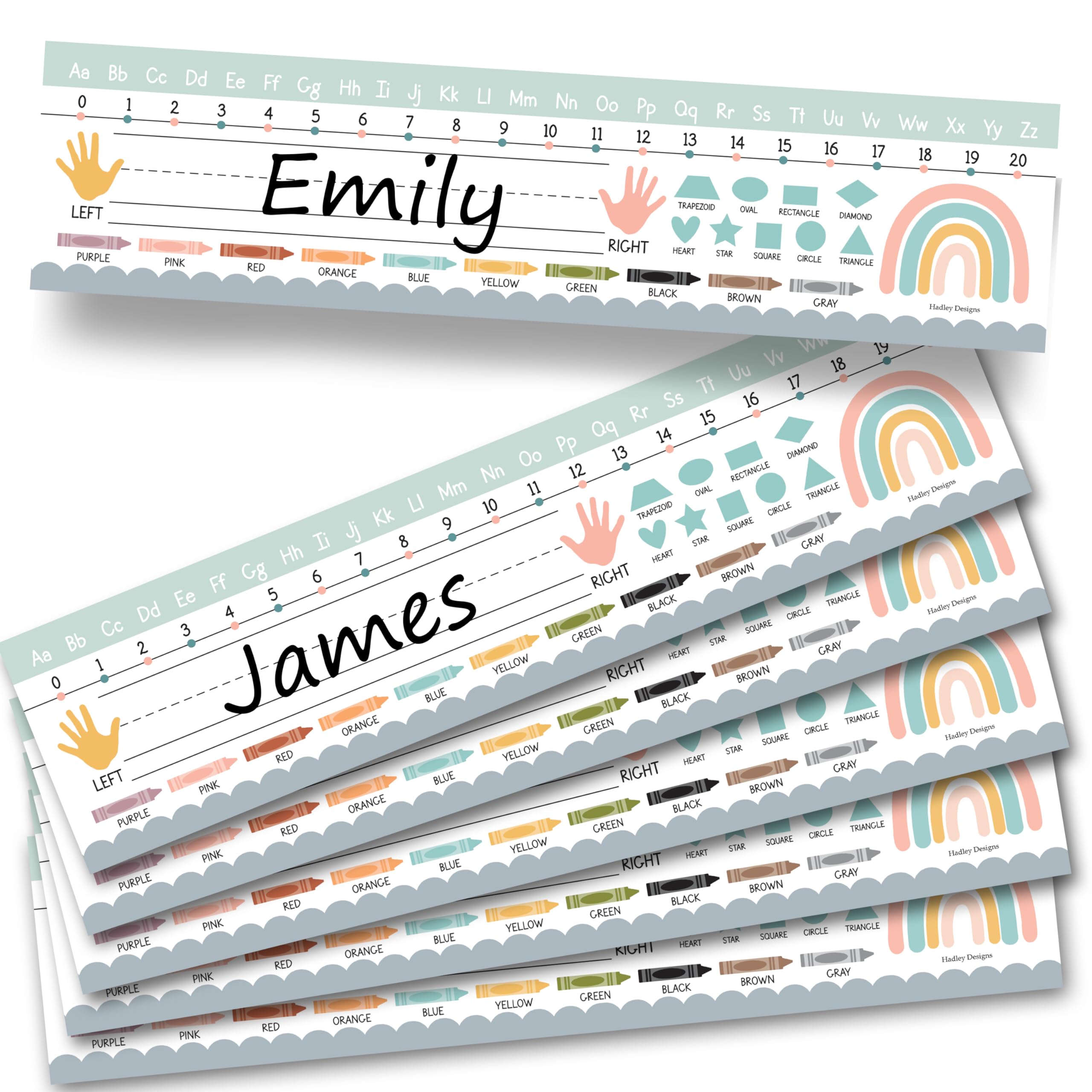Amazon.com: 25 Boho Desk Name Plates for Classroom - Classroom Name ...
