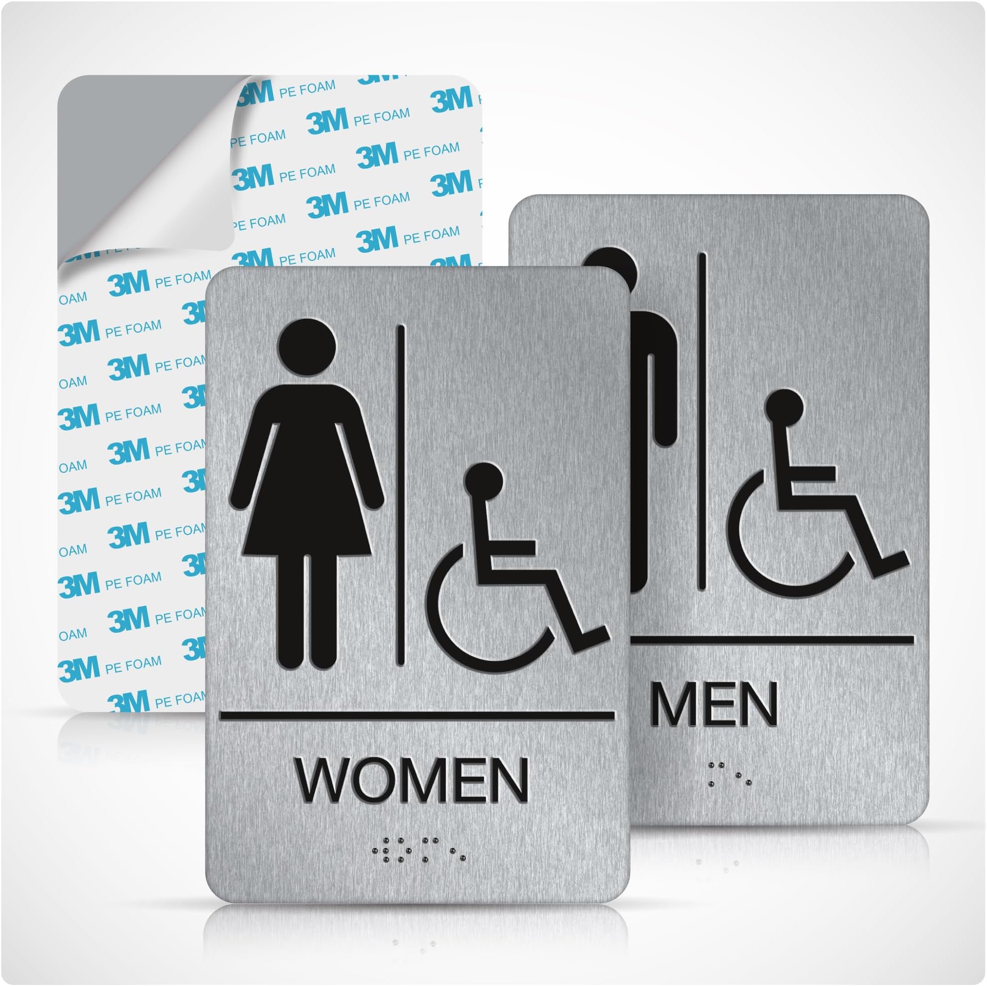 Amazon.com : DALLAHASEE ADA Braille Restroom Signs for Business 9”x 6 ...