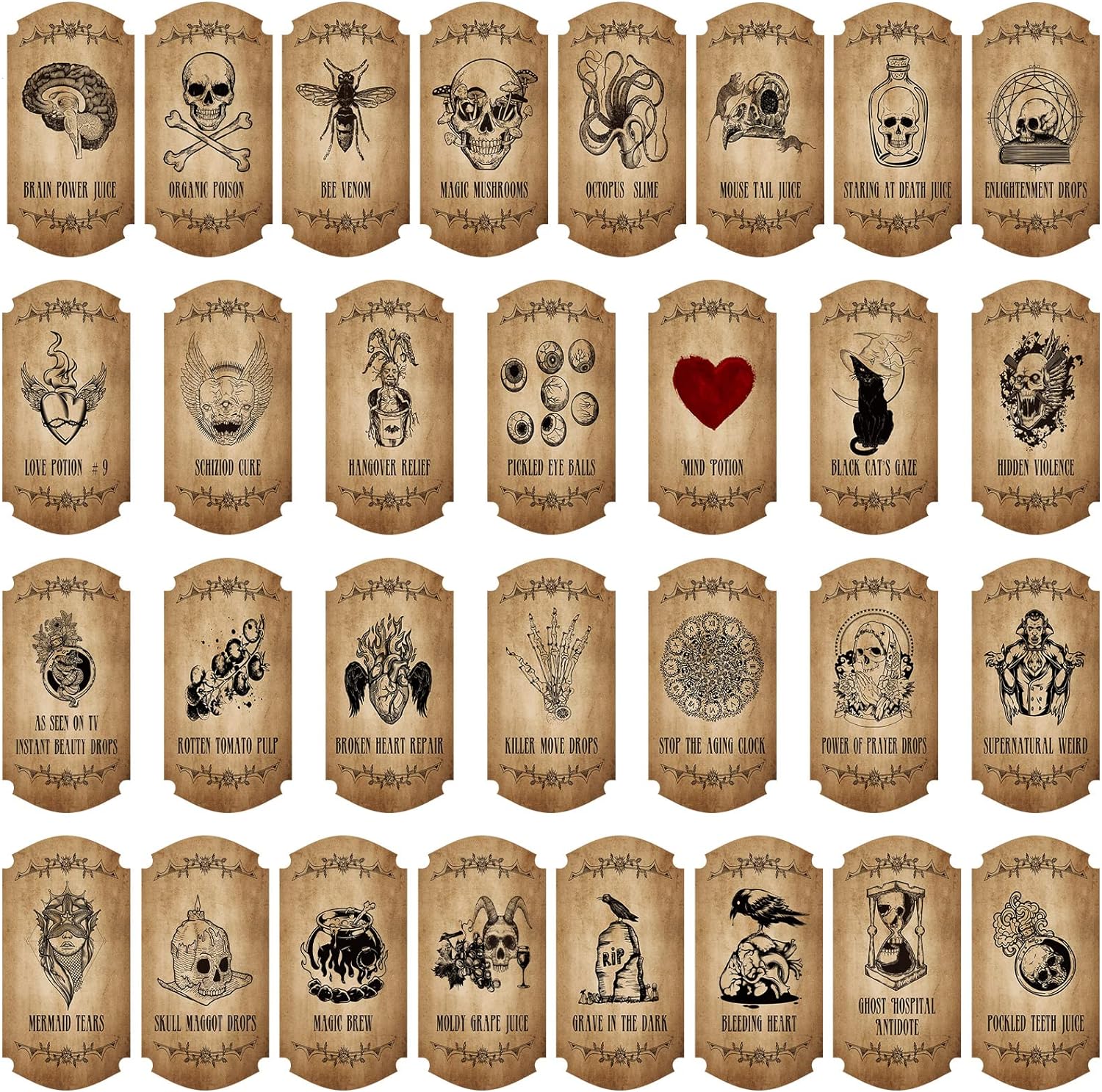 Jetec 120 Pcs Creepy Apothecary Bottle Labels Animal Kosovo | Ubuy