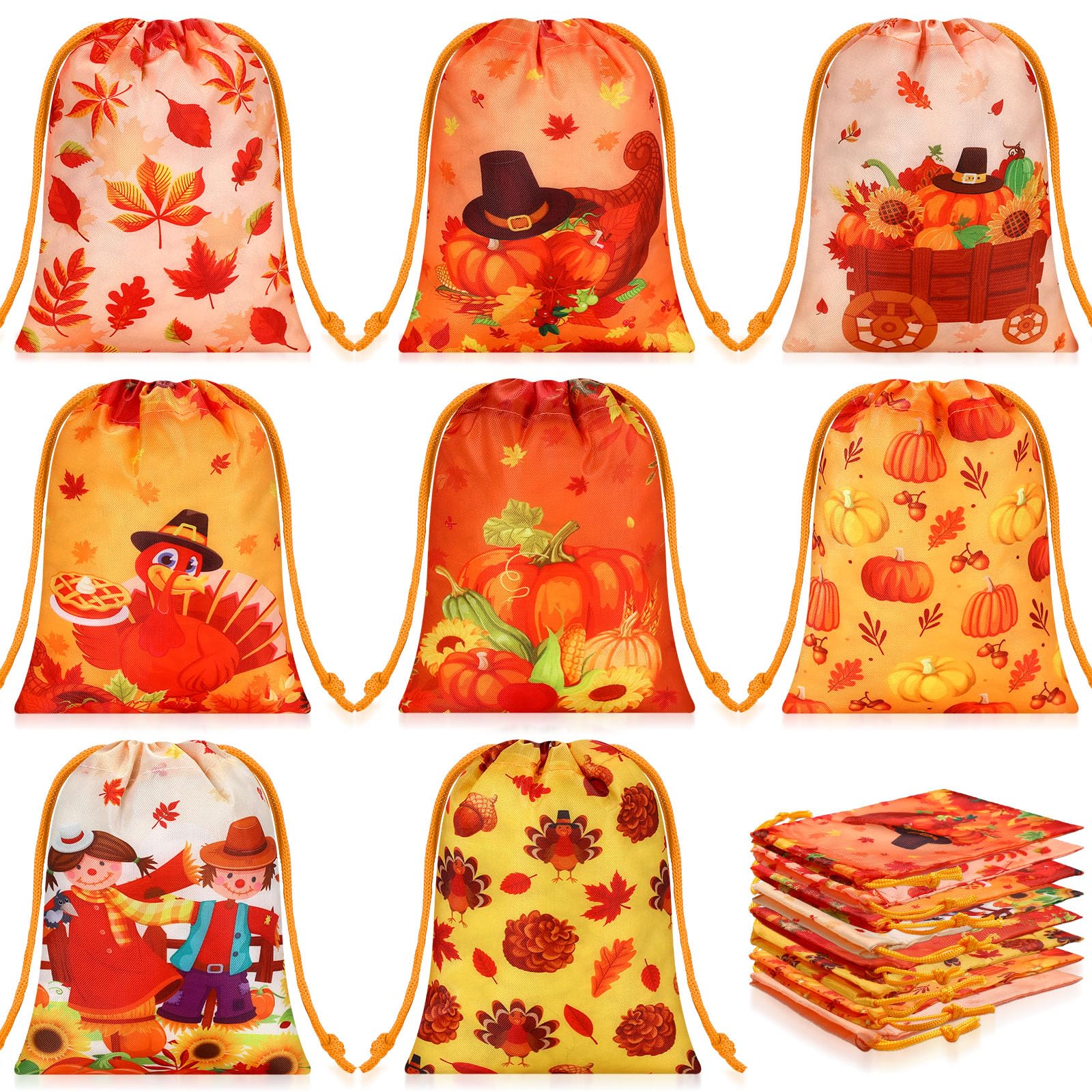 Amazon.com: Honoson 24 Pieces Thanksgiving Gift Bags Fall Candy Goodies ...
