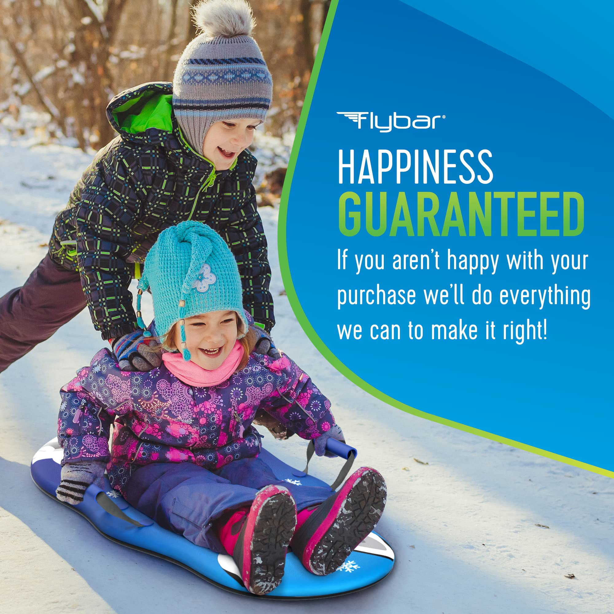 Flybar Snow Sled for Kids - Foam Saucer Disc Sled, Ages 6+, Easy Grip ...