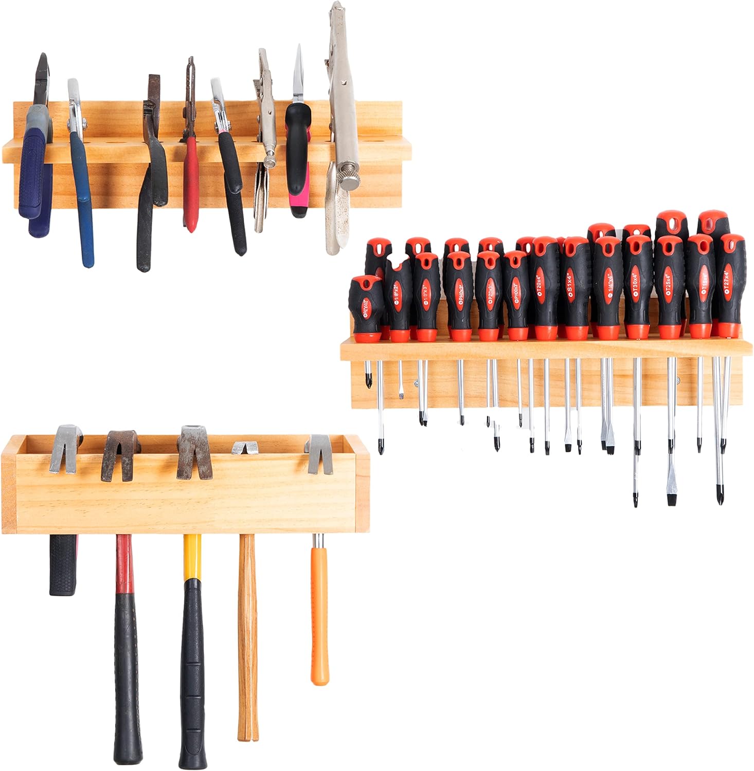 Amazon.com: Screwdriver Organizer, Hammer Holder and Pliers Rack - Wall ...