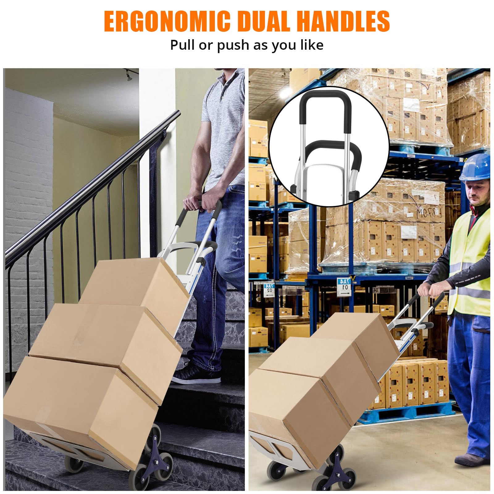 Snapklik.com : Euker Hand Truck 650 Lb Capacity, Heavy Duty 2 In 1 ...