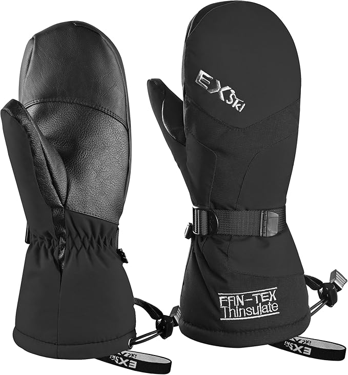 Amazon.com : EXski Ski Mittens for Men, Waterproof Warm 3M Thinsulate ...