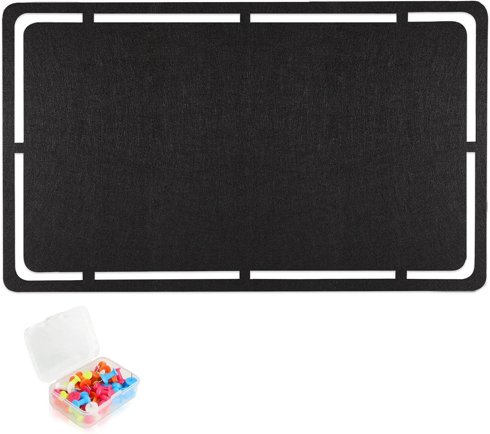 Bi-Office Notice Board Maya, Black Felt, Aluminium Frame, 90 x 60 cm ...
