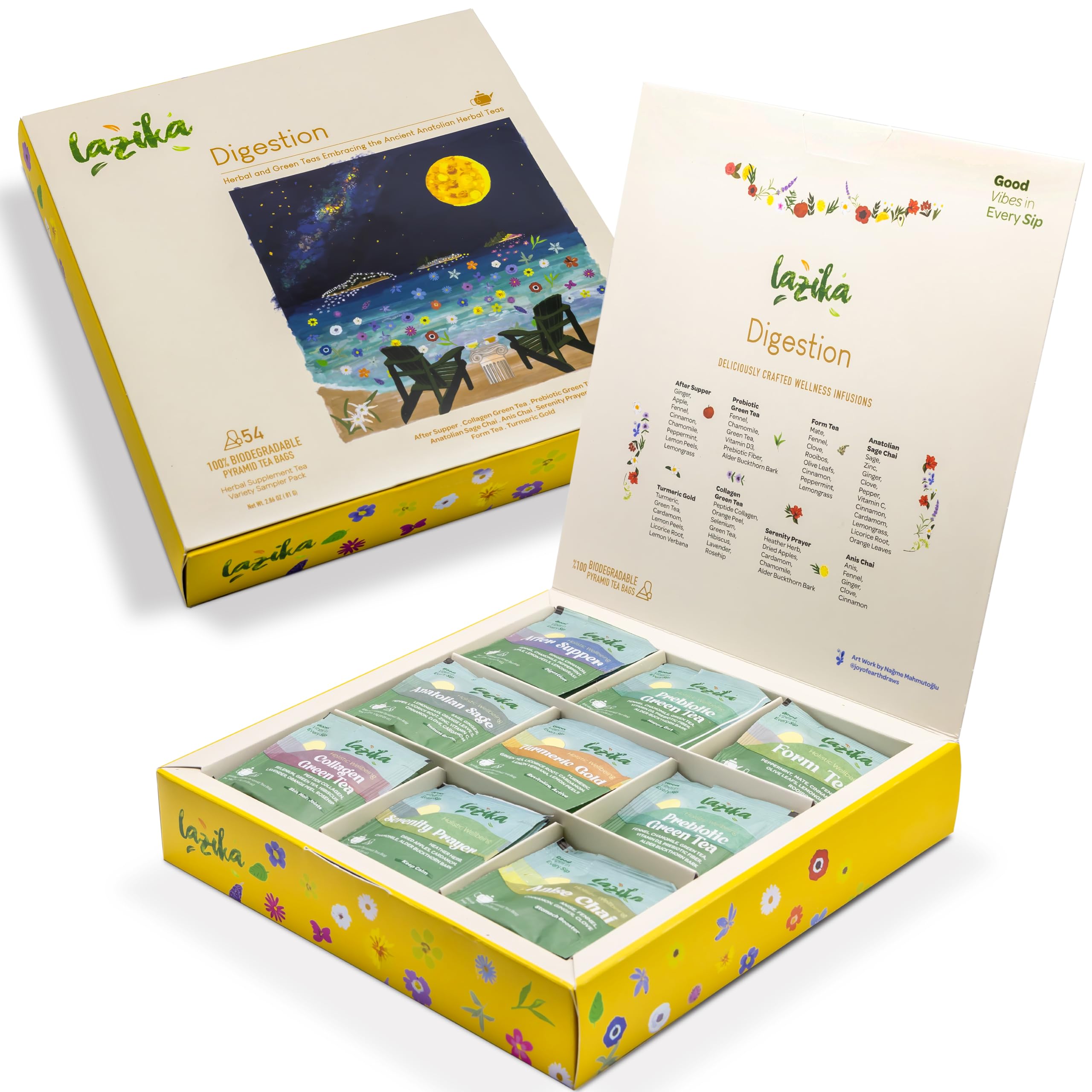 Amazon.com : Lazika Herbal Tea Variety Pack, Digestion Tea Assortment ...