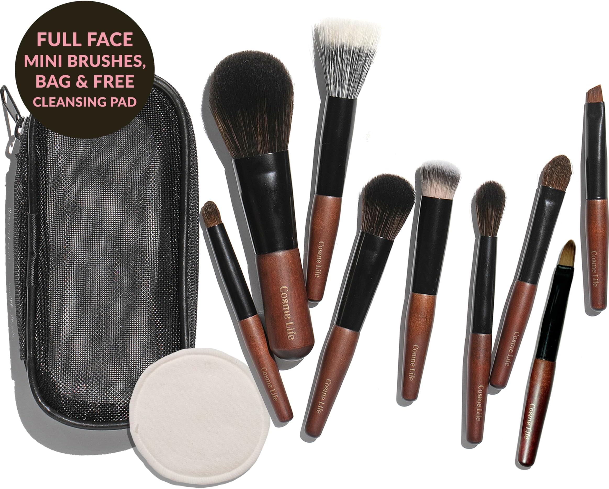 Amazon.com: MINI Portable Traveling Makeup Brush Set, COSHINE 6pcs Easy ...