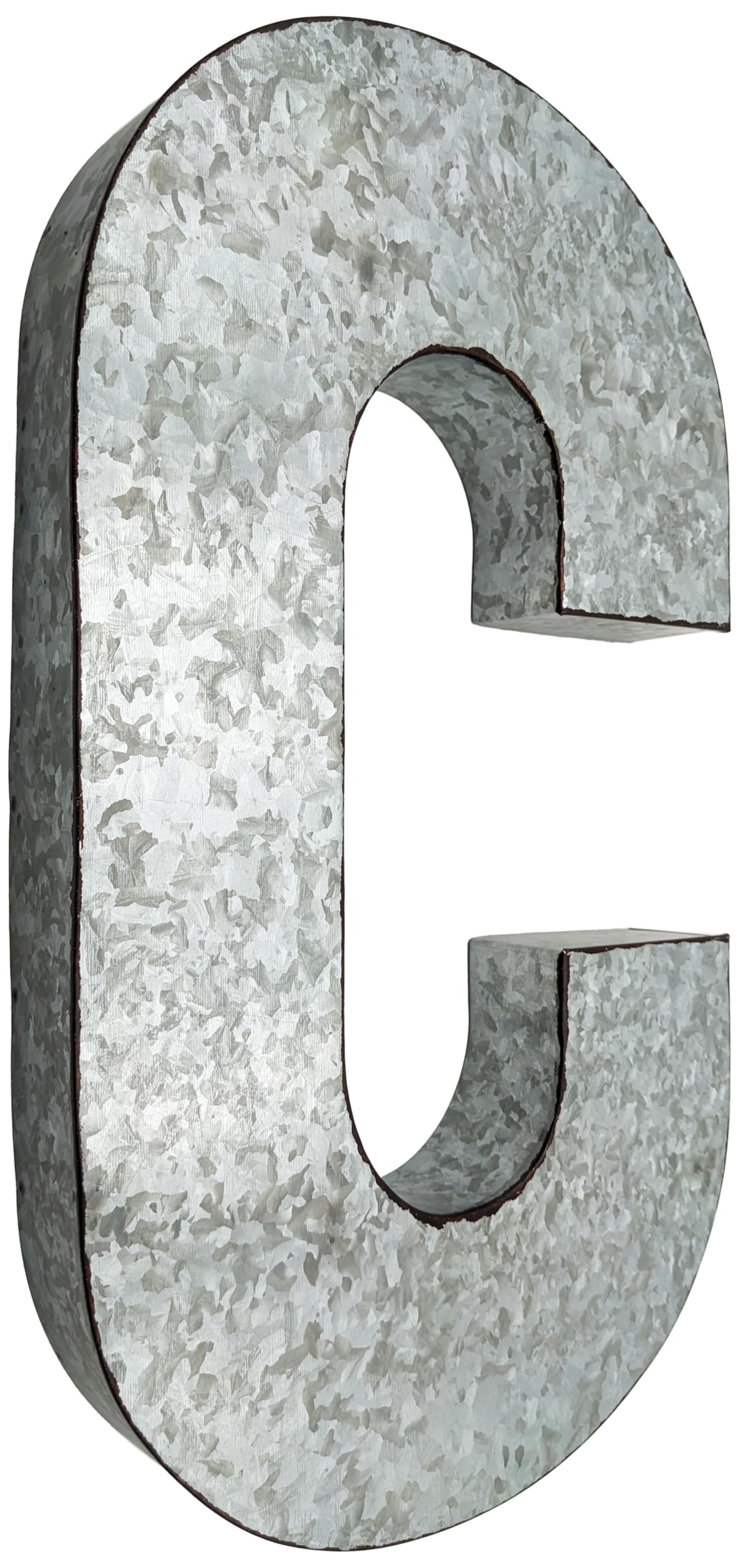 Amazon.com: 20" Metal Letter "C" Wall Decor, Silver with Rusted Edges ...