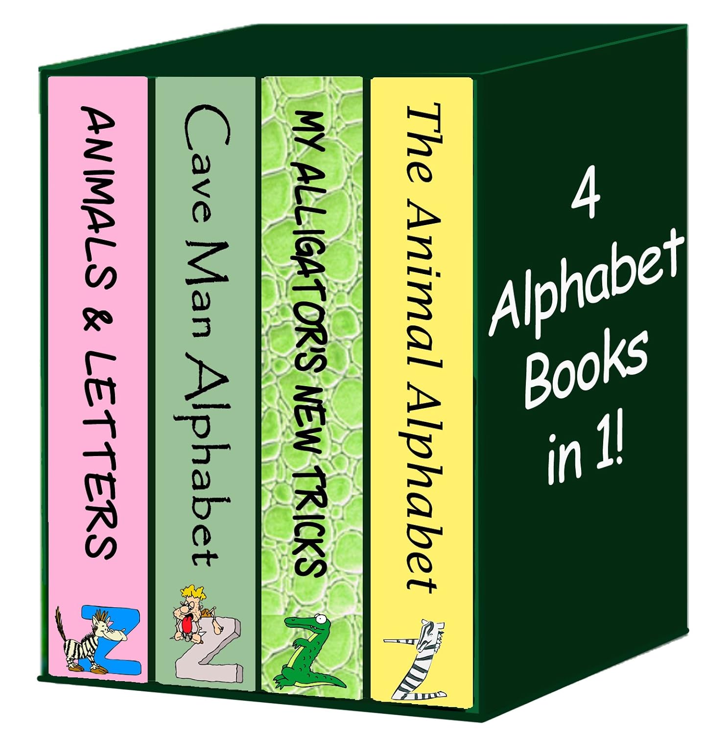 4 ALPHABET BOOKS IN 1! (Animals & Letters, The Cave Man Alphabet, My ...