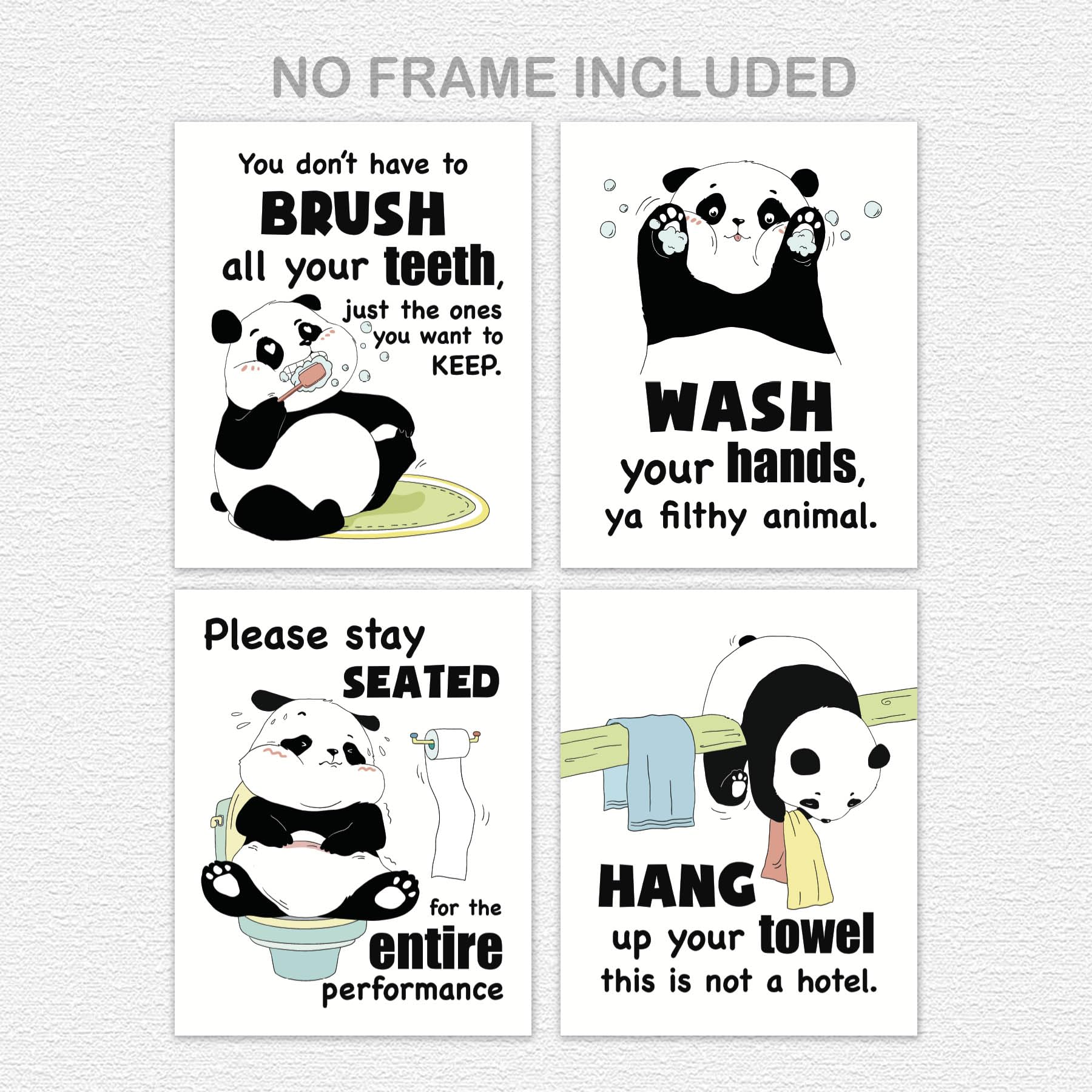 Snapklik.com : SWITHOM Funny Panda Bathroom Wall Decor - Unframed Boys ...