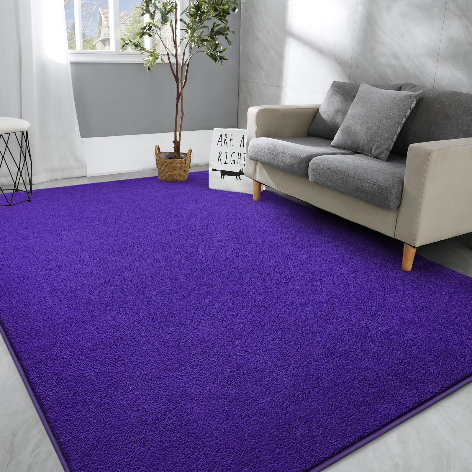 Amazon.com: Hutha Large Area Rugs for Bedroom Living Room, 6x9 Purple ...