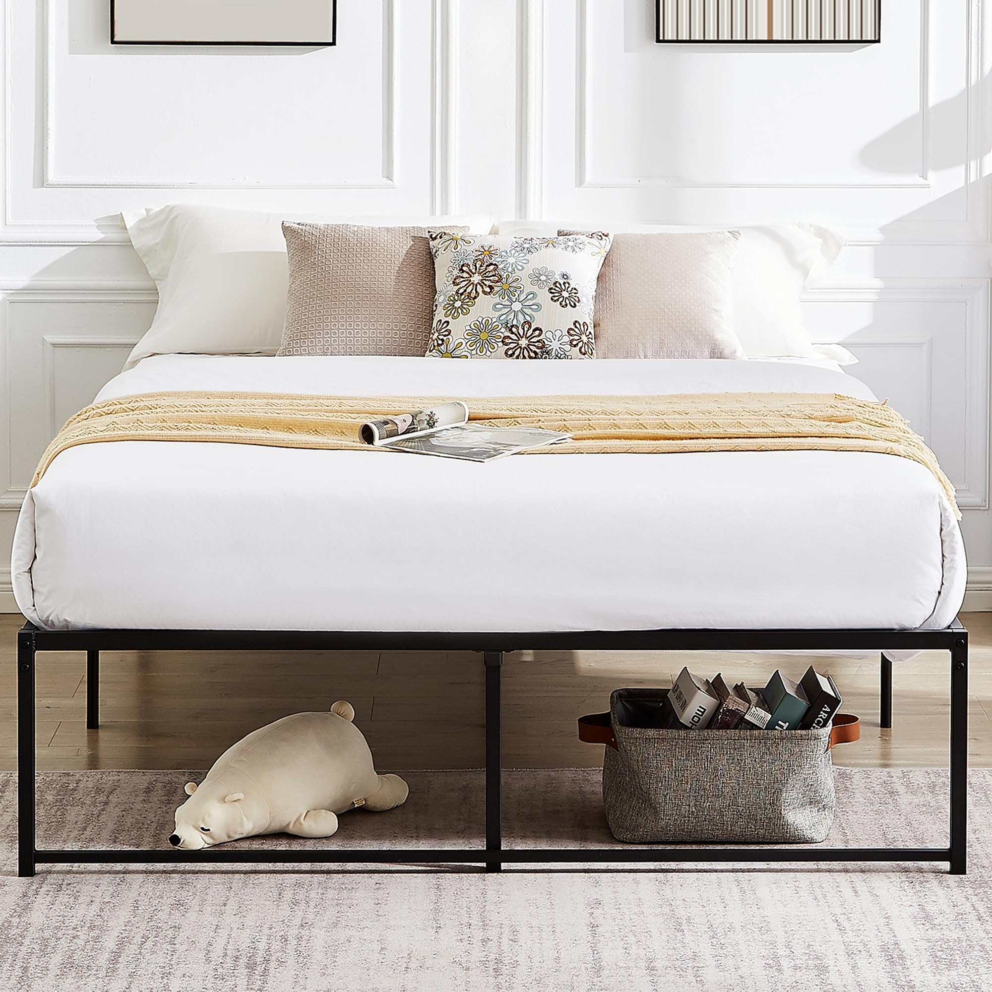 Amazon.com: VECELO 16" Metal Platform Tall Bed Frame,Mattress ...