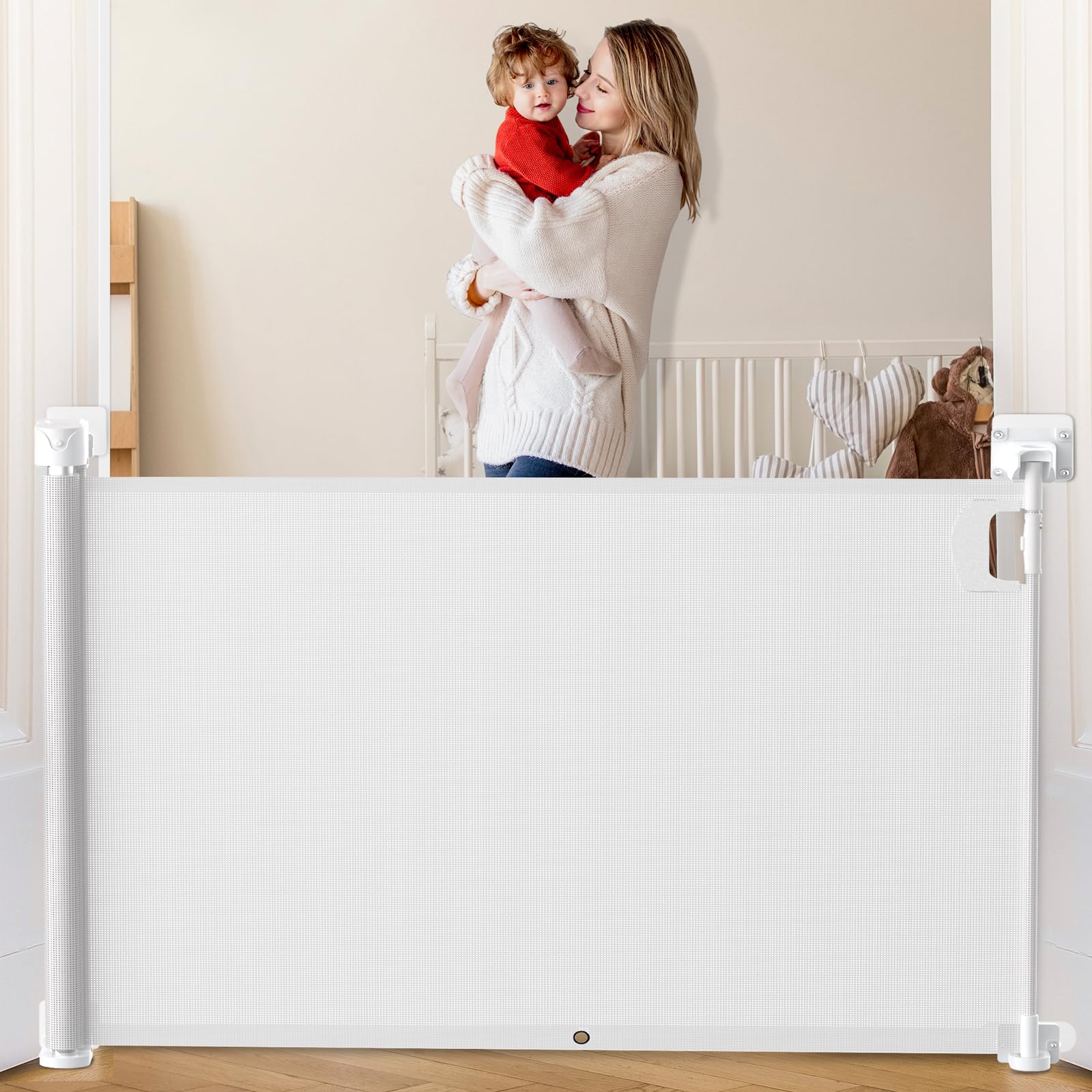 Retractable Baby Gate Mesh Baby Door Gate Versatile and Easy-to-Use ...