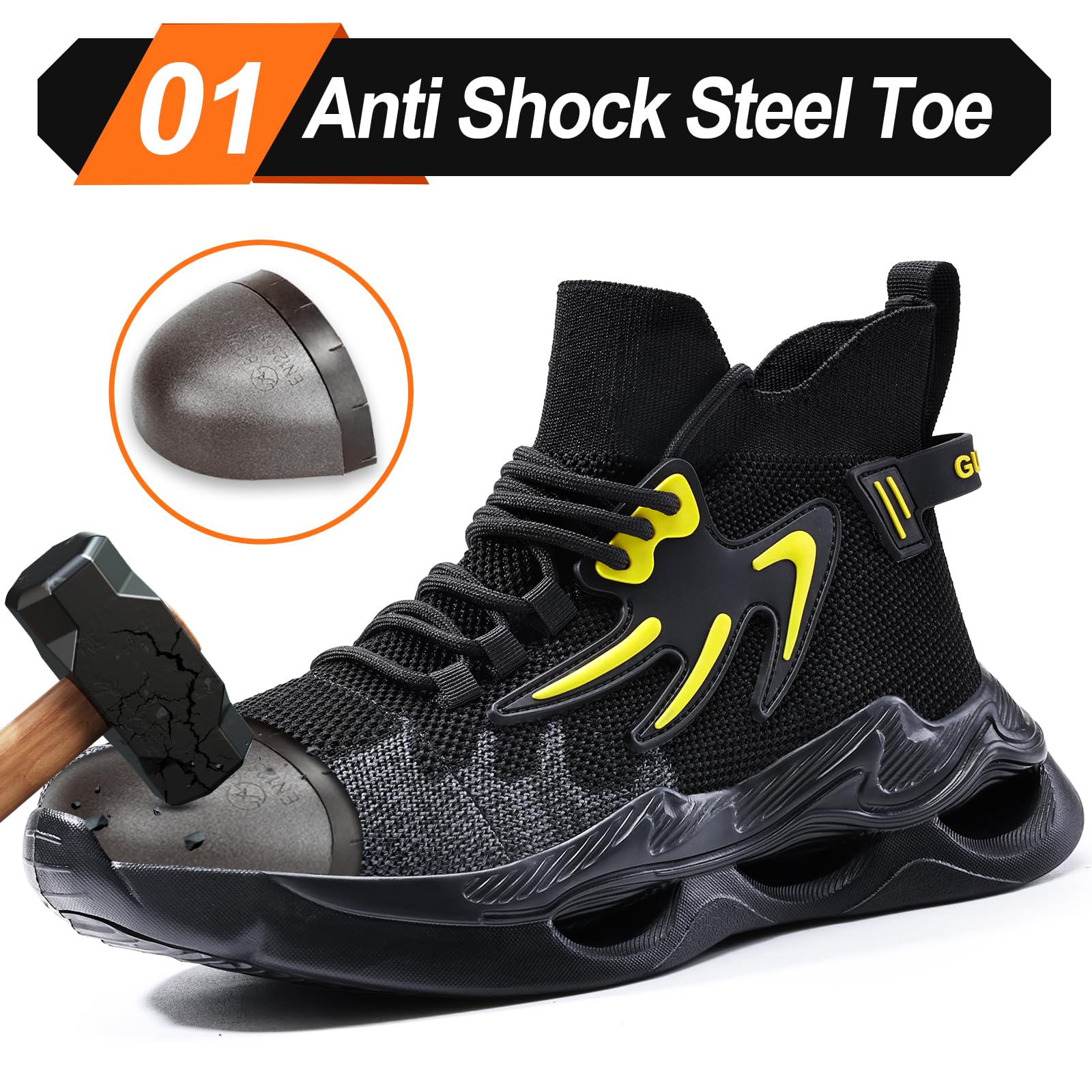 Snapklik.com : Steel Toe Shoes For Men Industrial Construction Shoes ...