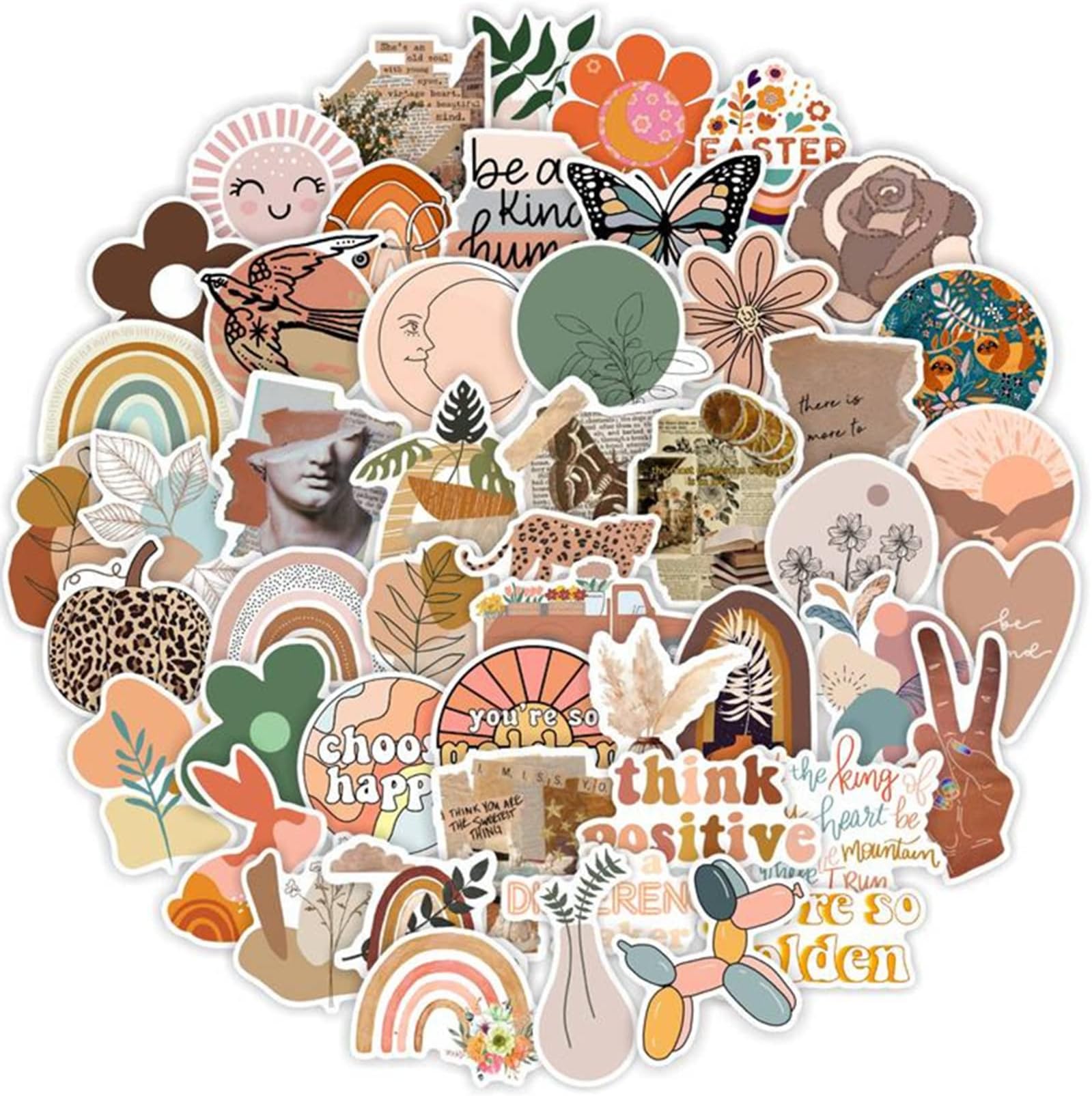 Amazon.com: Boho Stickers,100 PCS Western Vintage Aesthetic Art Vinyl ...