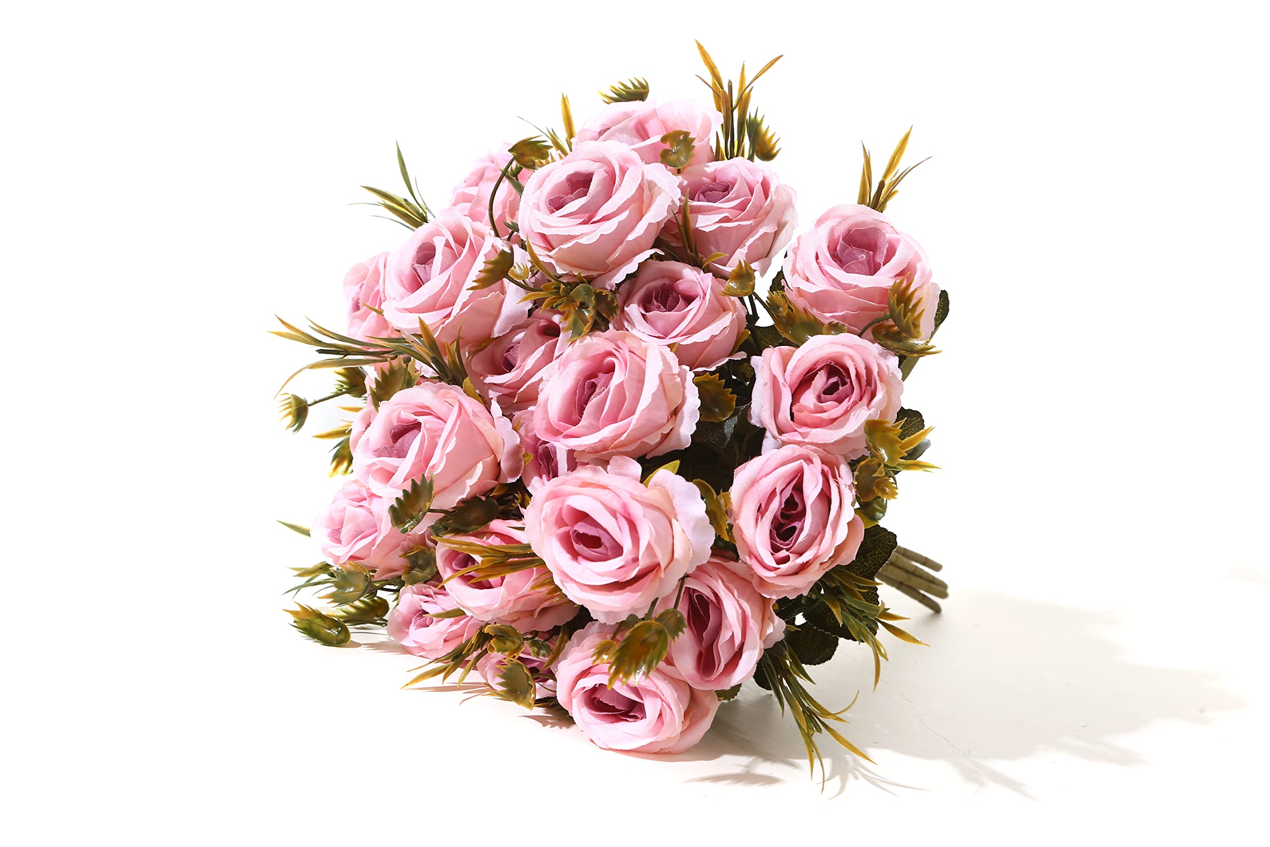 Amazon.com: YoungJewl Artificial Flowers 6 Branch Fake Silk Mini Rose ...