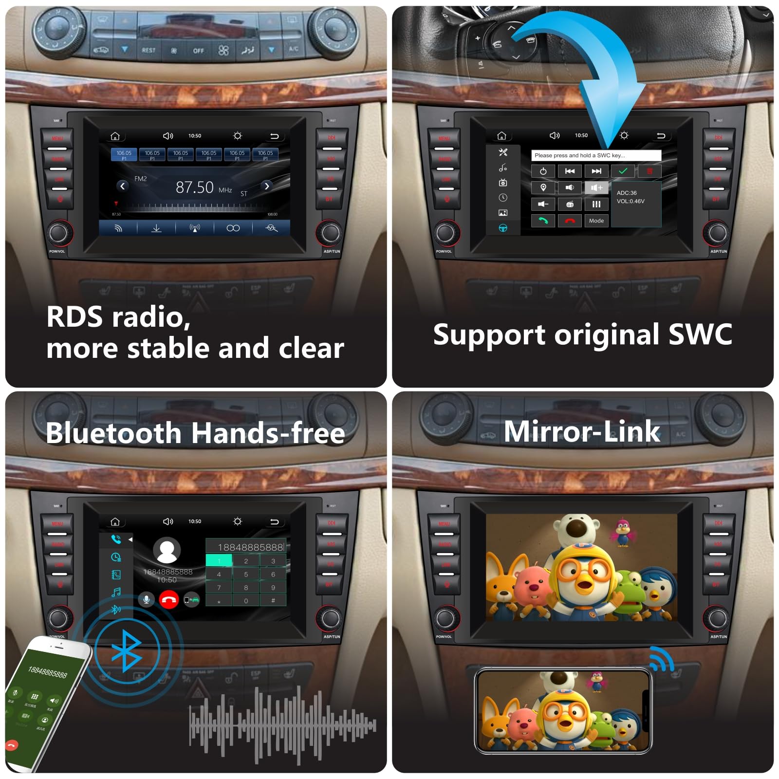 Car Stereo Compatible with Wireless Carplay/Android Auto for Mercedes ...