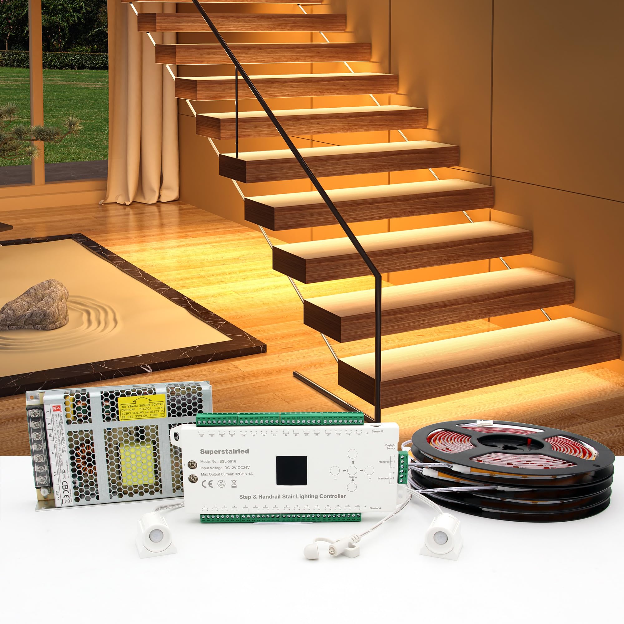 Motion Activated Led Stair Lighting Kit With Daylight Sensor Ssl ...