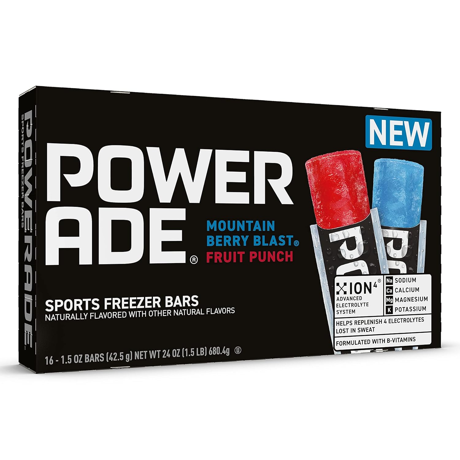 Amazon.com: Powerade Sports Freezer Bars 1.5 oz Refreshing Ice Pops ...