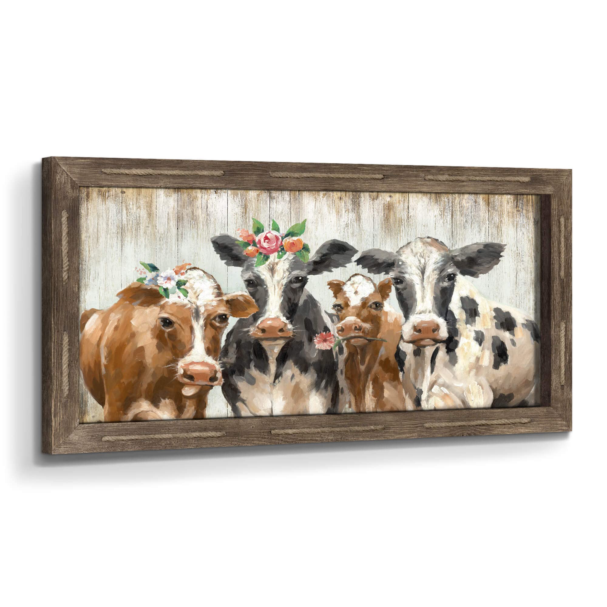 Amazon.com: Wooden Funny Cow Art Painting: Large Rustic Farmhouse Theme ...