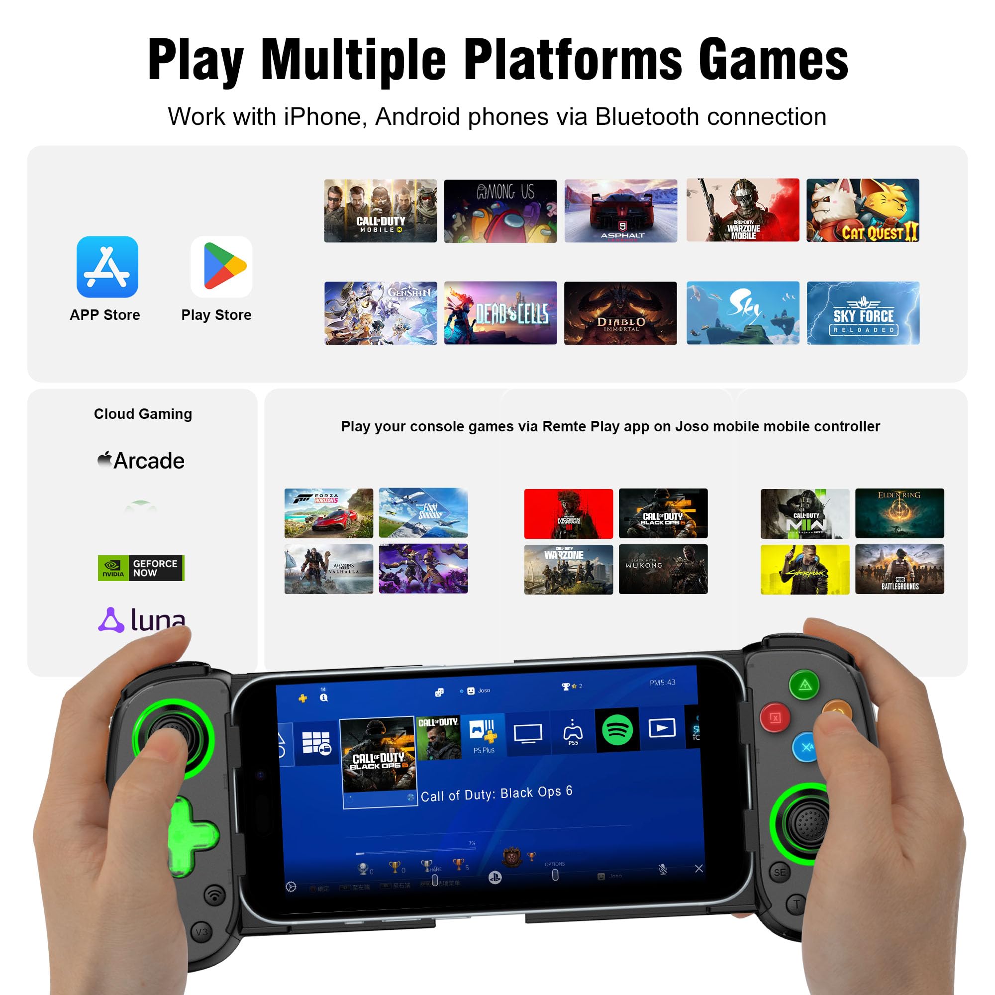 Snapklik.com : Joso Phone Controller For iPhone & Android, Wireless ...