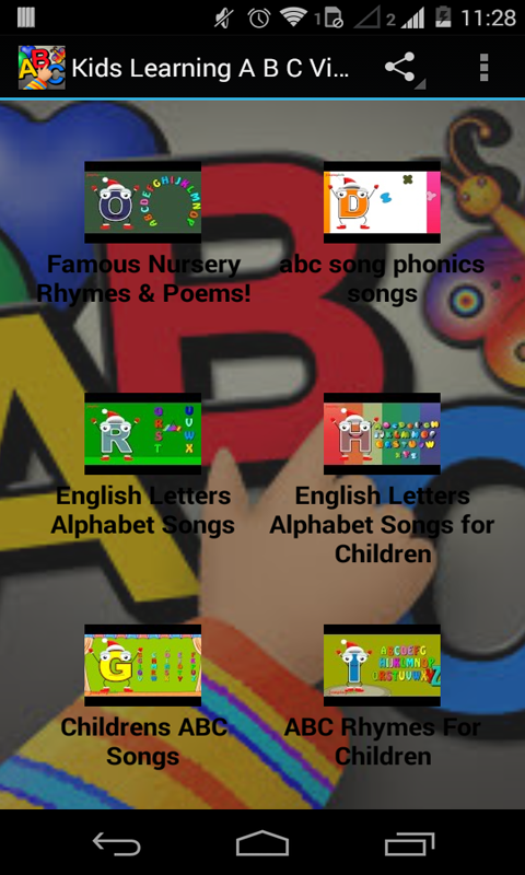 Kids Learning A B C Videos - App on the Amazon Appstore