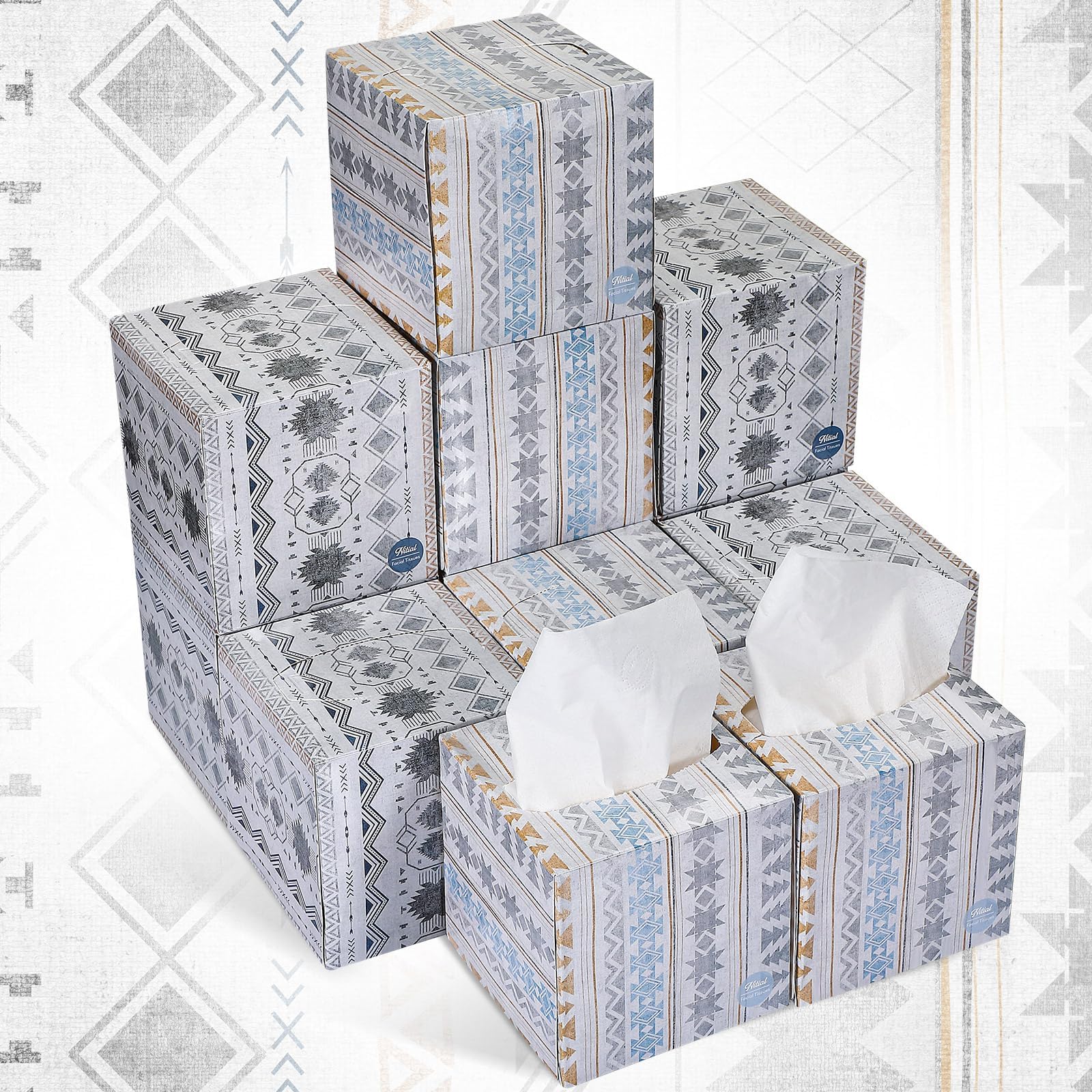 Amazon.com: Nitial 12 Packs Facial Tissues Boxes Abstract Tissues Cube ...