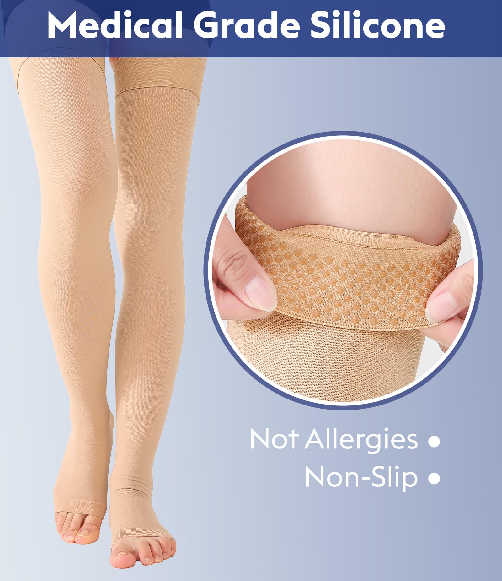 Snapklik.com : Thigh High Compression Stockings Toeless - Unisex ...