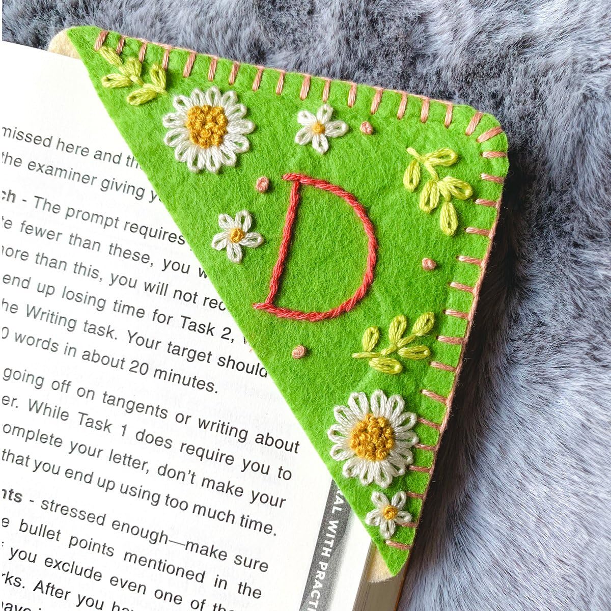 Amazon.com: Personalized Hand Embroidered Corner Bookmark, Bookmarks ...