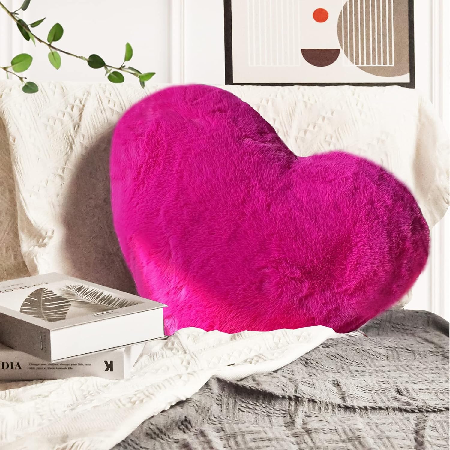 Amazon.com: YRXRUS Heart Pillow, Rose Pink Heart Pillows, Love Pillow ...