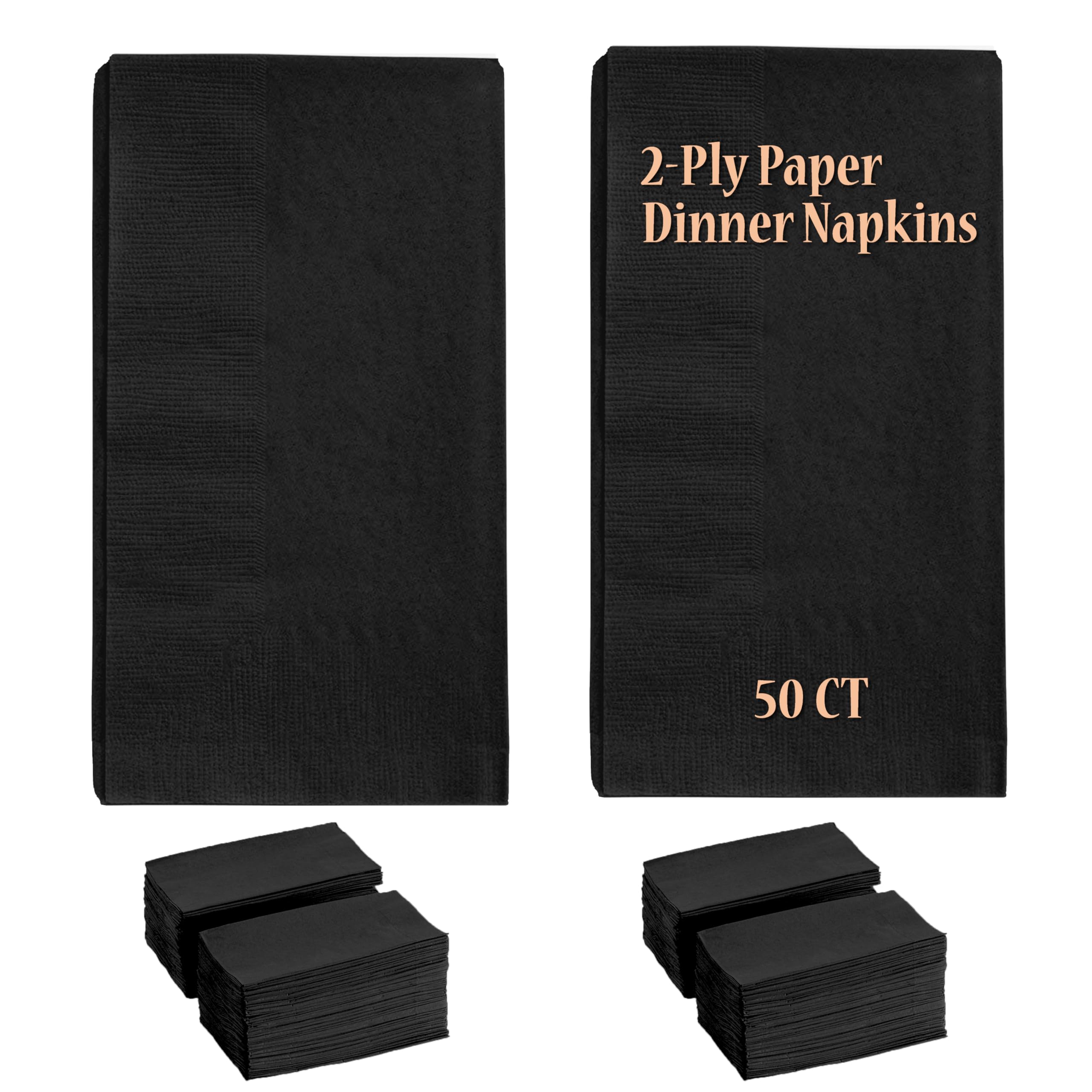 2 Ply Black Dinner Napkins - Pack of 50ct : Amazon.ca: Health ...