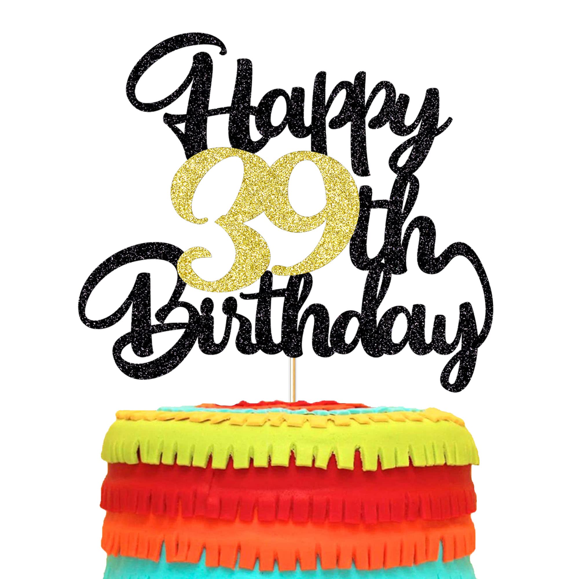 Snapklik.com : Klionjor 39th Happy Birthday Cake Topper Happy Birthday ...