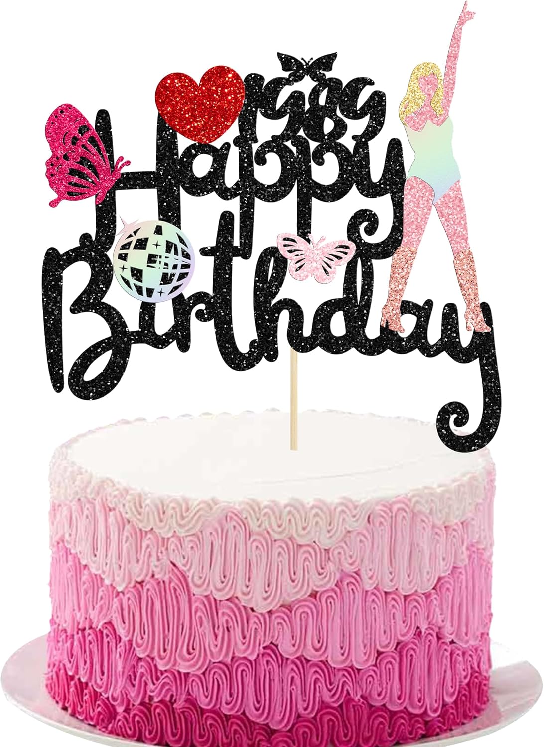 Gyufise 1Pcs Music Singer Happy Birthday Cake Topper Glitter Popular ...