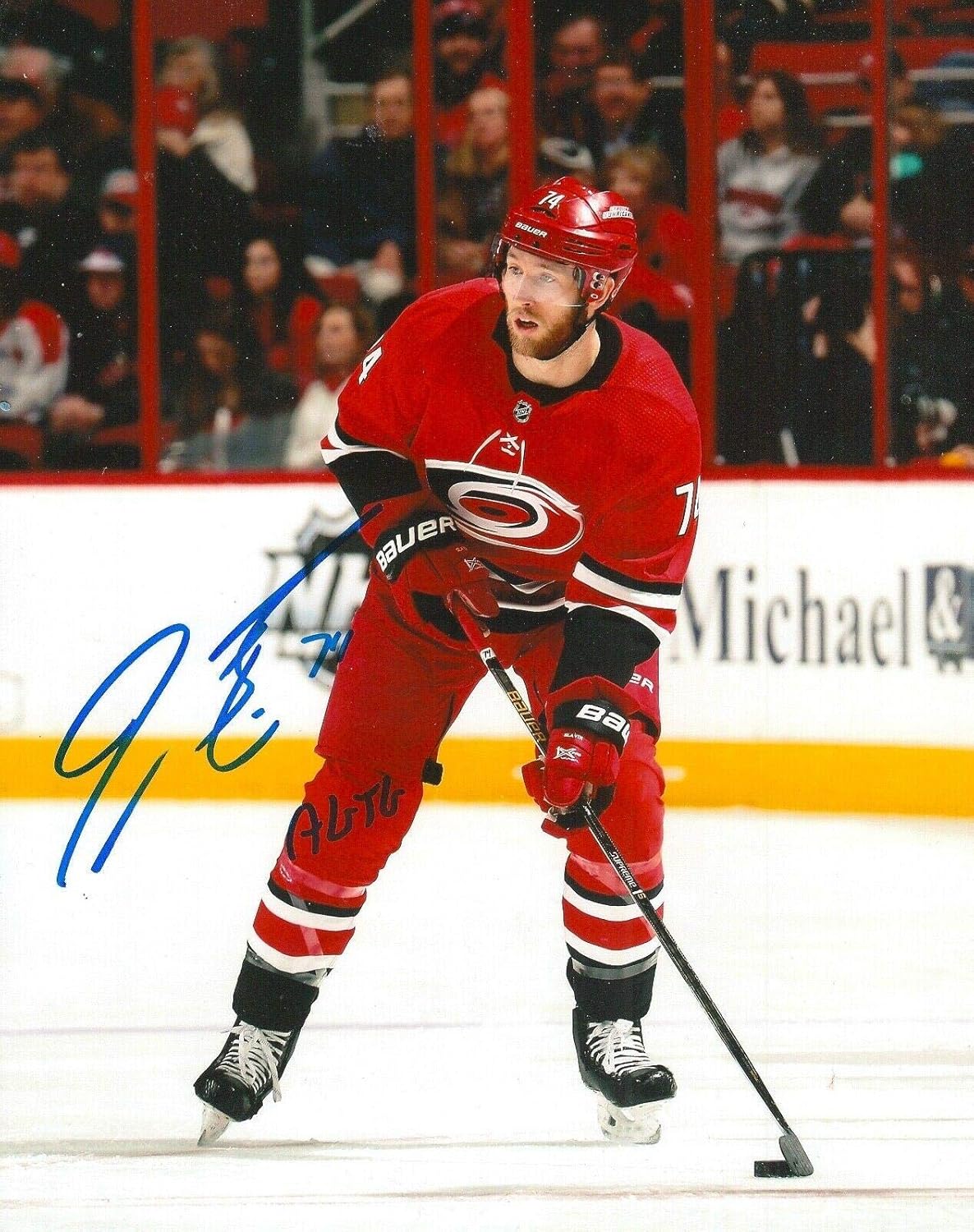 Jaccob Slavin Autographed Photo - 8X10 COA B - Autographed NHL Photos ...