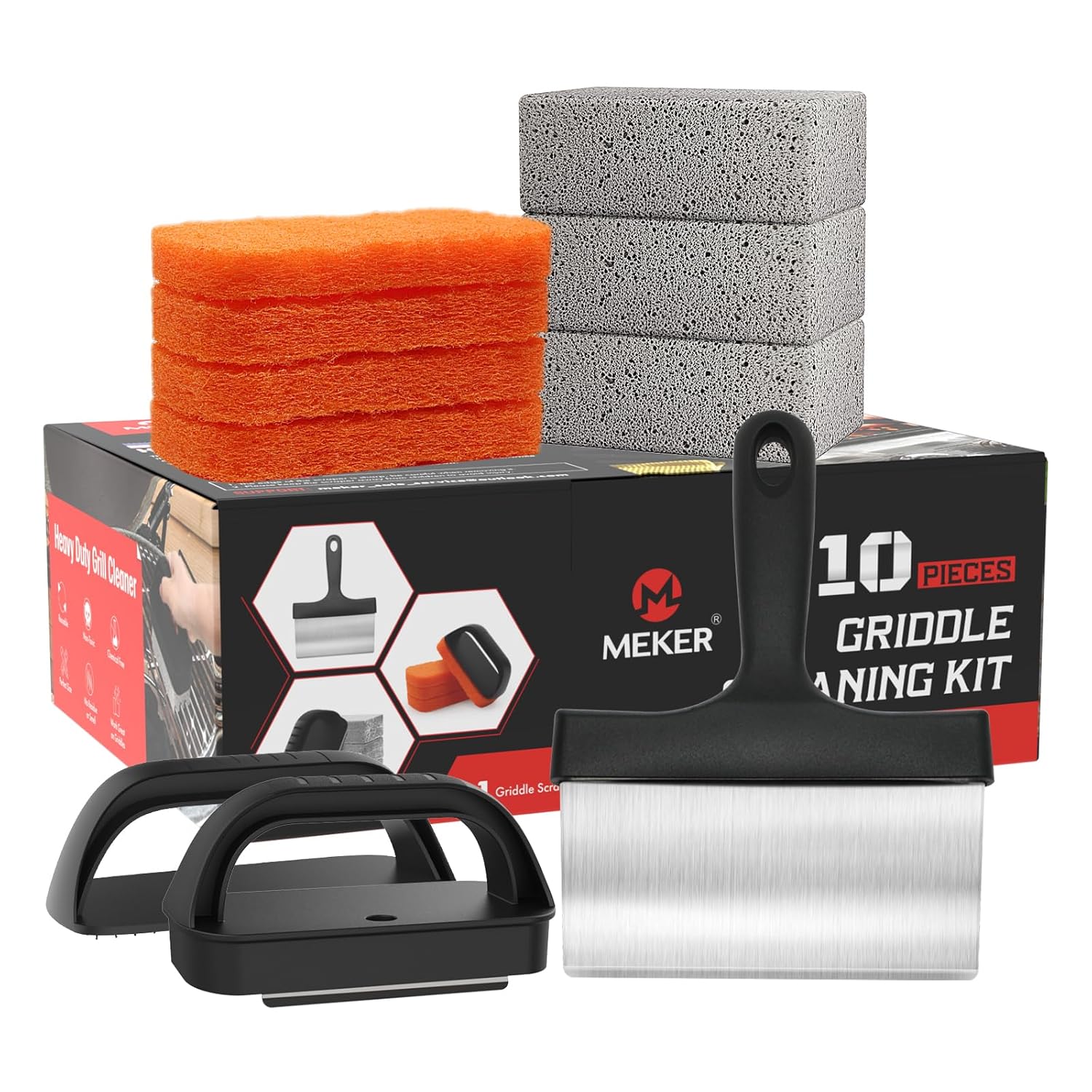 MEKER Griddle Cleaning Kit for Blackstone, Flat Top Grill Cleaning Kit ...
