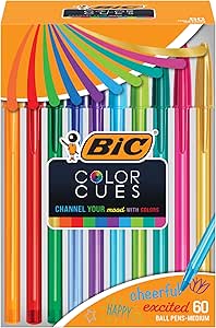BIC Color Cues Pen Set (WMSUA60-AST), 60-Count Pack, Assorted Colors ...