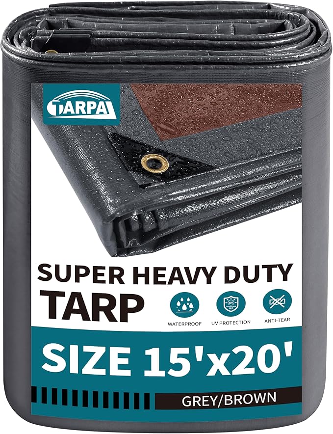TARPAL tarp 15x20 Feet Super Heavy Duty Tarps Cover 20mil Waterproof UV ...