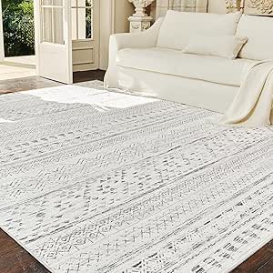 Amazon.com: 8x10 Area Rugs for Living Room Rugs, Washable Rug Neutral ...