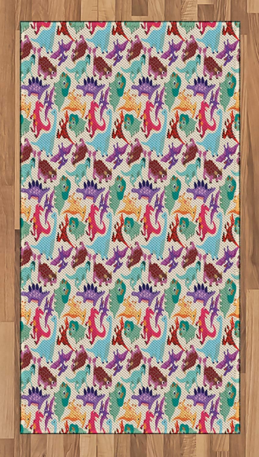 Amazon.com: Ambesonne Dinosaur Area Rug, Monsters Pattern Dinosaurs ...