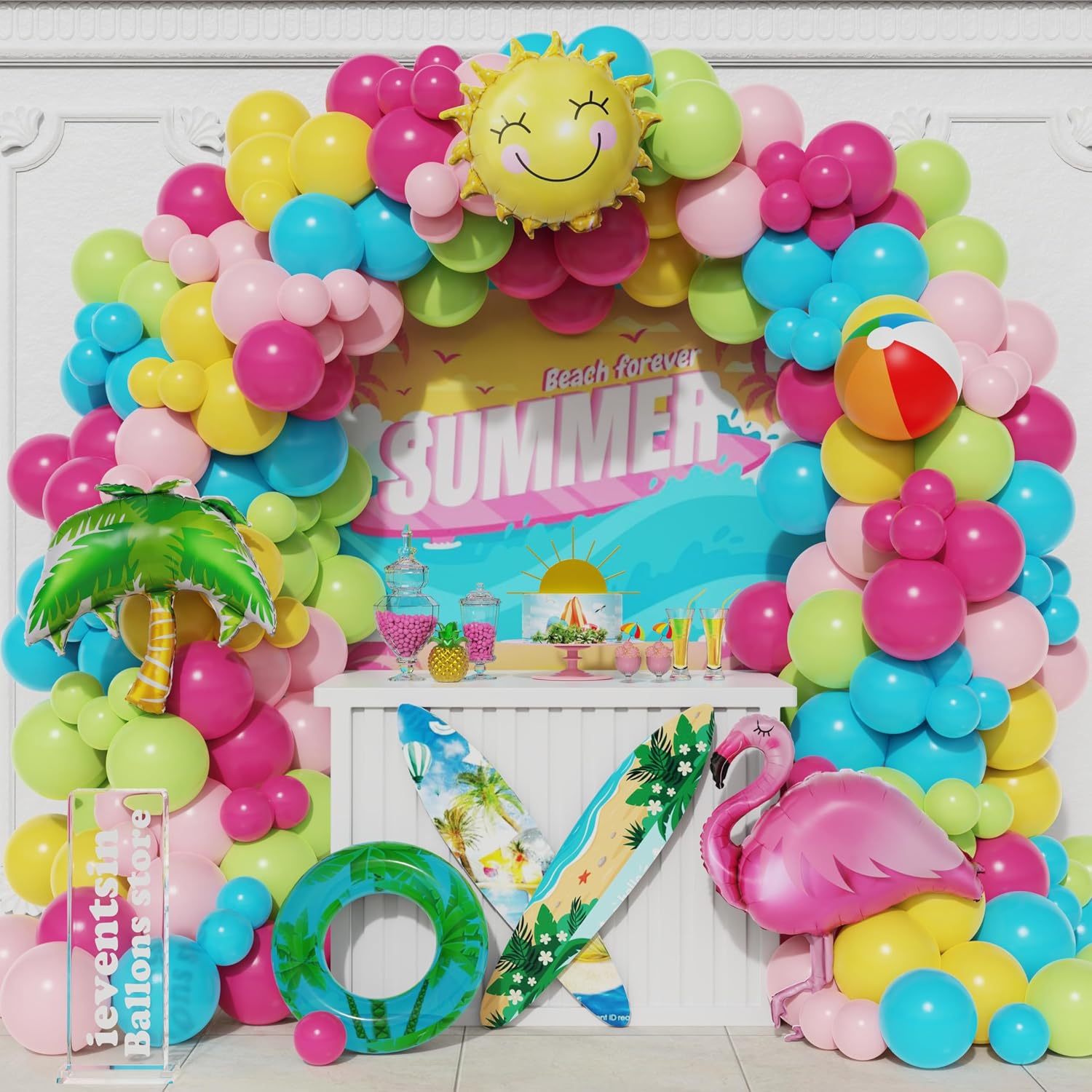 Amazon.com: Summer Tropical Balloons Arch Garland Kit for Hawaiian ...