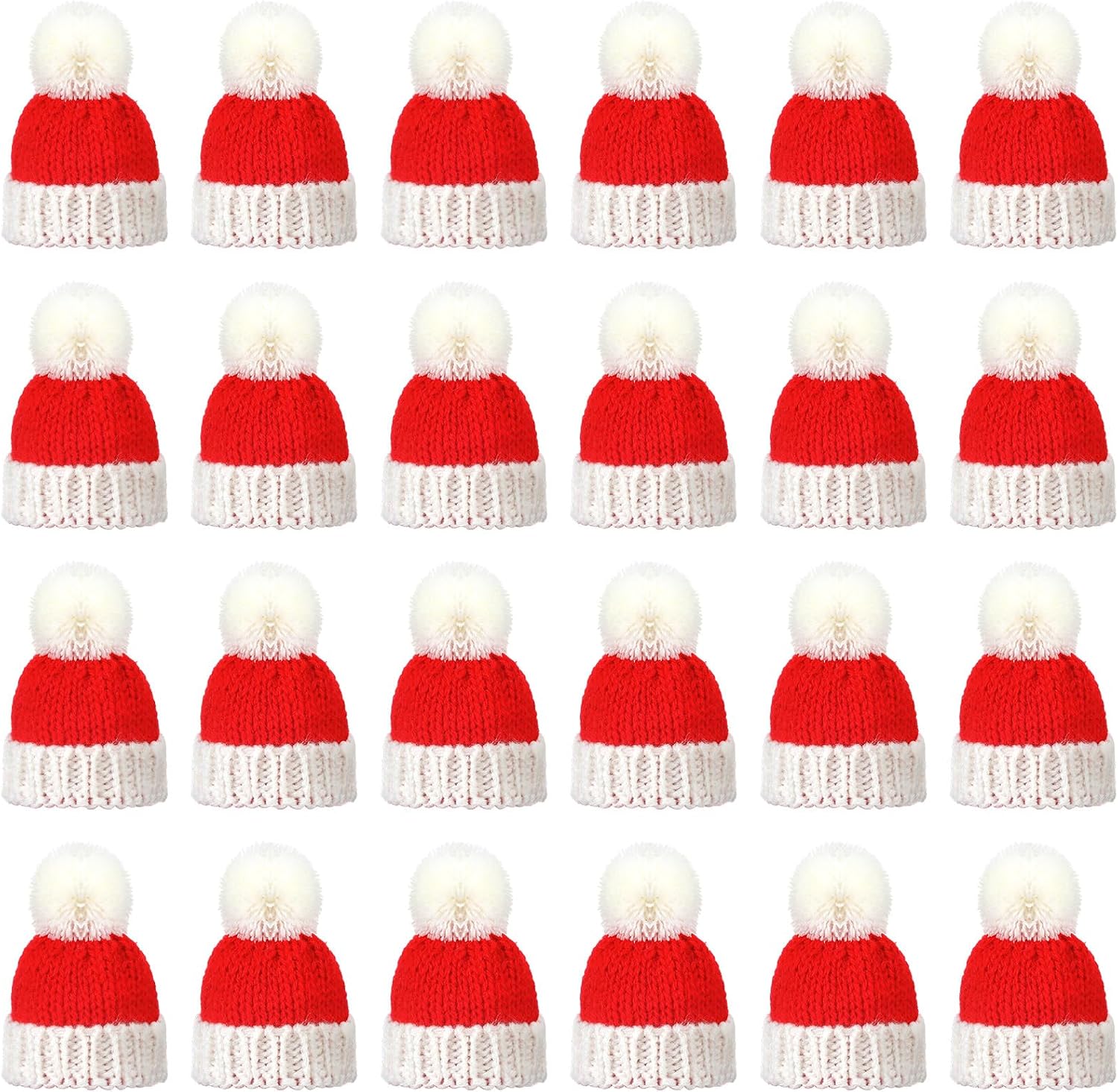 Amazon.com: Bencailor 24 Pieces Mini Christmas Knit Hats Round Tiny ...