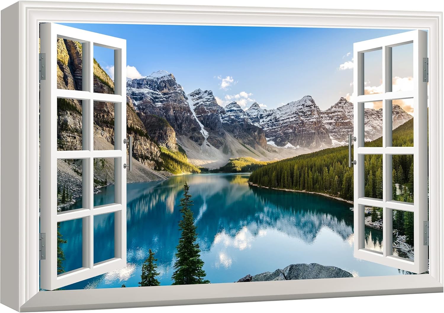 Amazon.com: wall26 Canvas Print Wall Art Window View Landscape Snowy ...