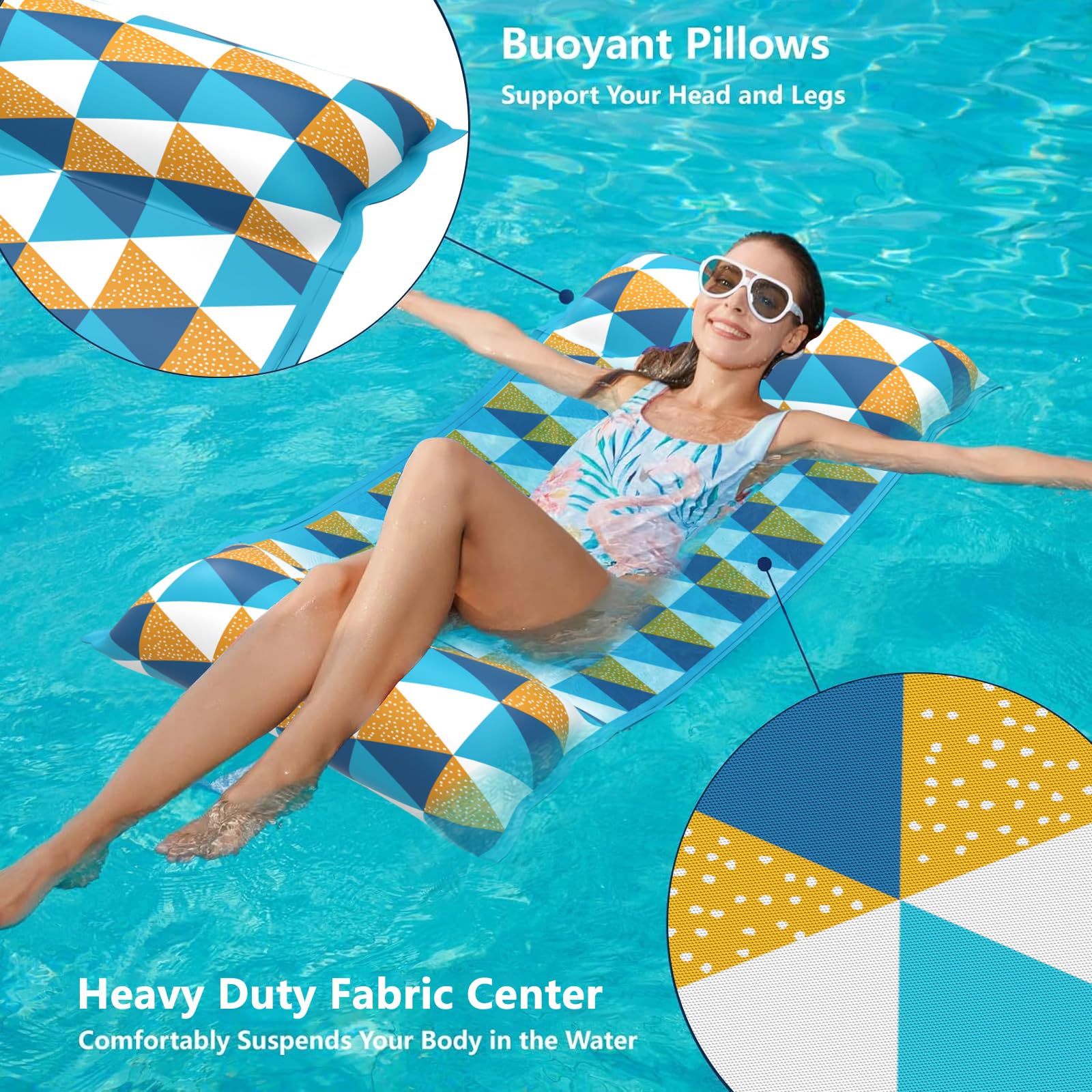 Snapklik.com : Jasonwell Water Hammock Pool Floats - Fabric Inflatable ...