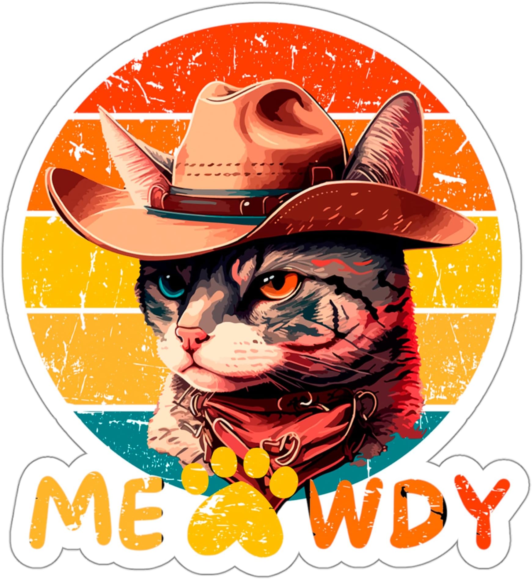 Amazon.com: Meowdy Cat Sticker Howdy Meme Decal Vinyl Small Waterproof ...