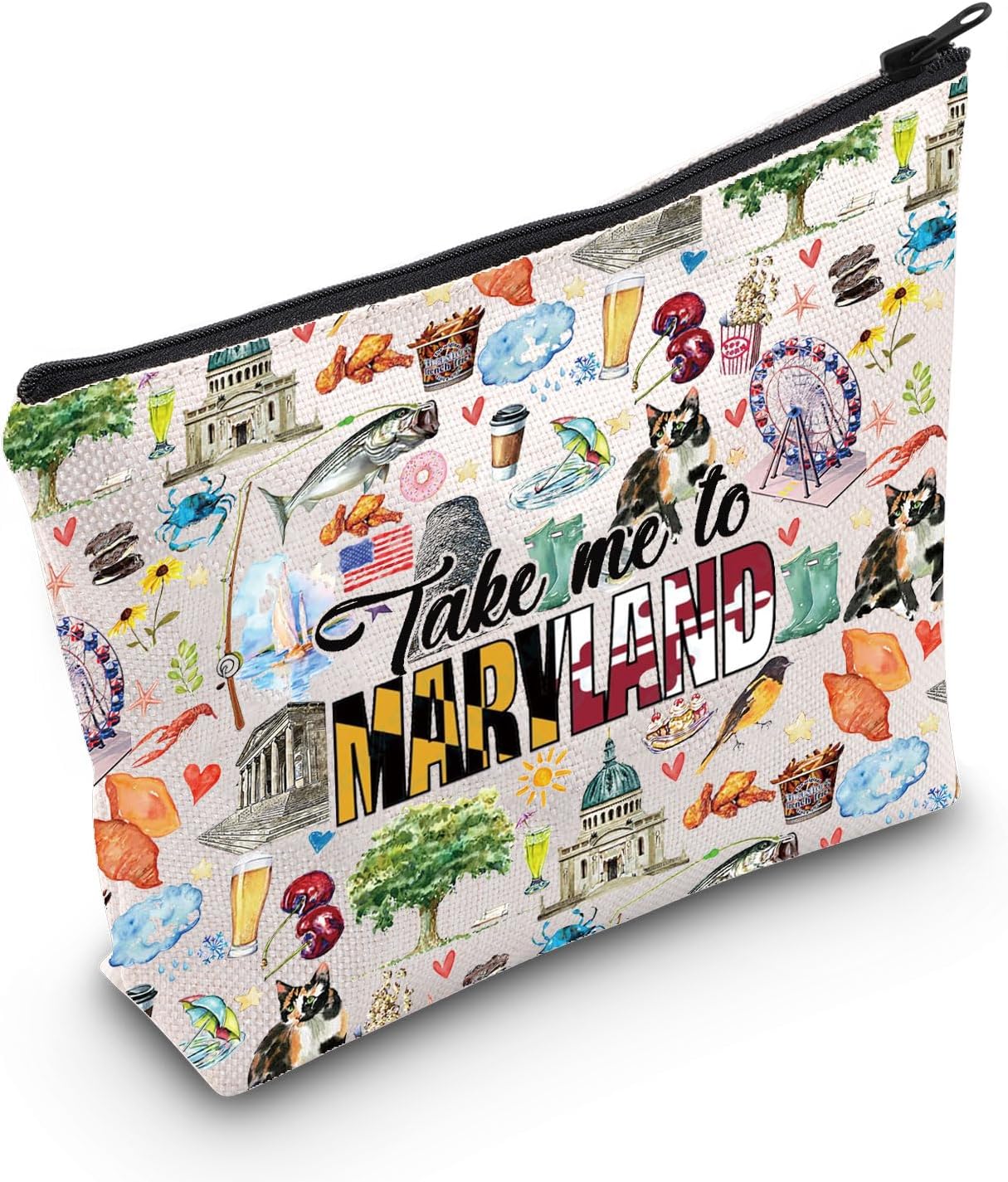 Amazon.com: WZMPA Maryland State Travel Toiletry Bag Maryland Vacation ...