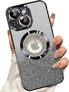 Amazon.com: Misscase for iPhone 14 Magnetic Glitter Case Compatible with MagSafe,Full Protection ...